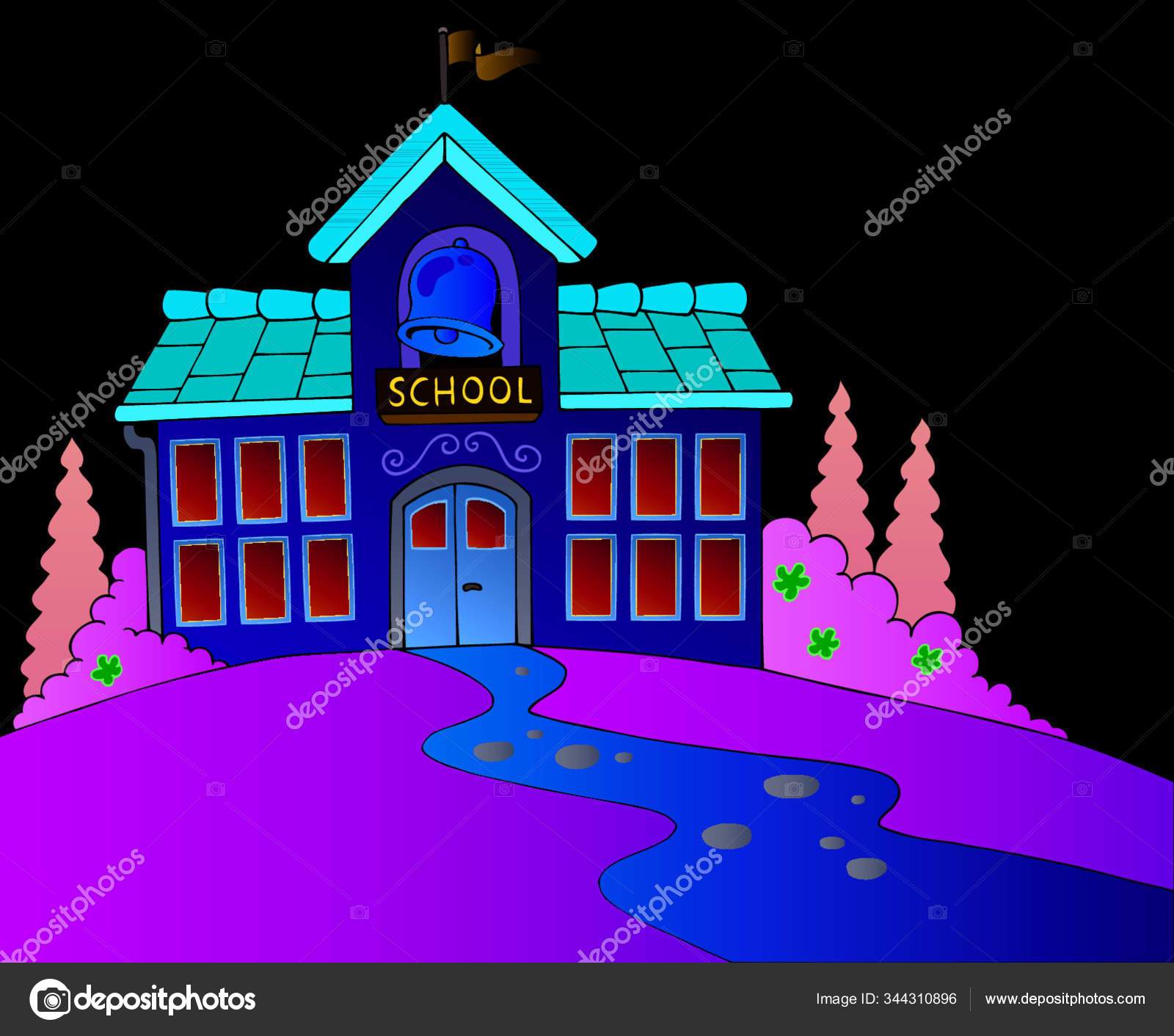 Big School Building Vector Illustration Stock Vector Image by ...