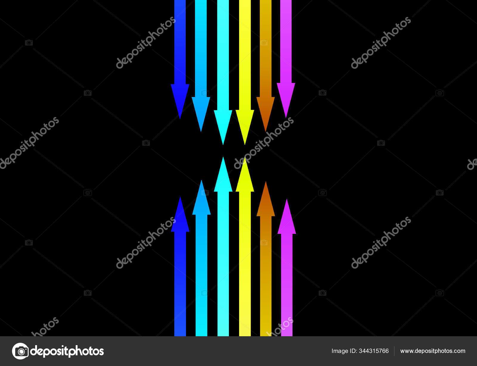 Colored Vector Arrows Both Directions Top Bottom Stock Vector Image by ...