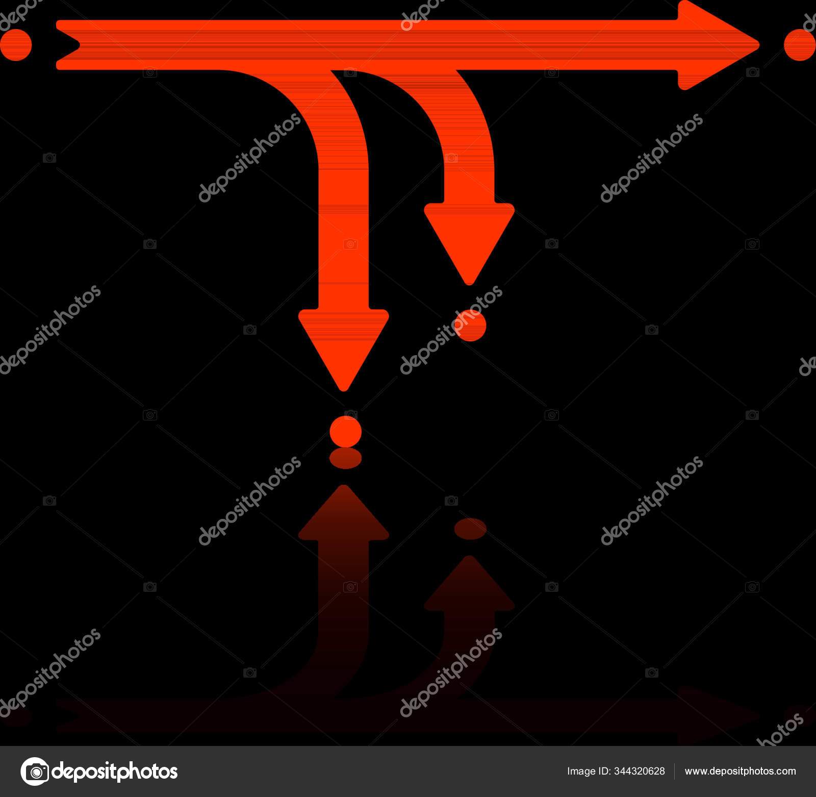 Two Arrows Splitting Central Horizontal Arrow Stock Vector by ...