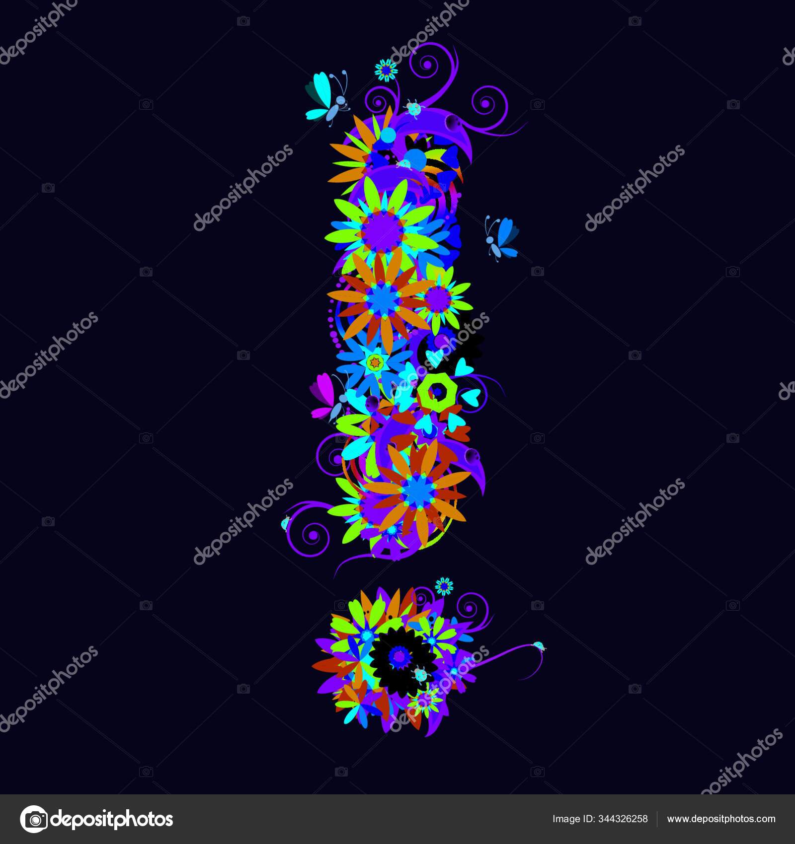 Exclamation Mark Floral Design See Also Signs Gallery Stock Vector ...
