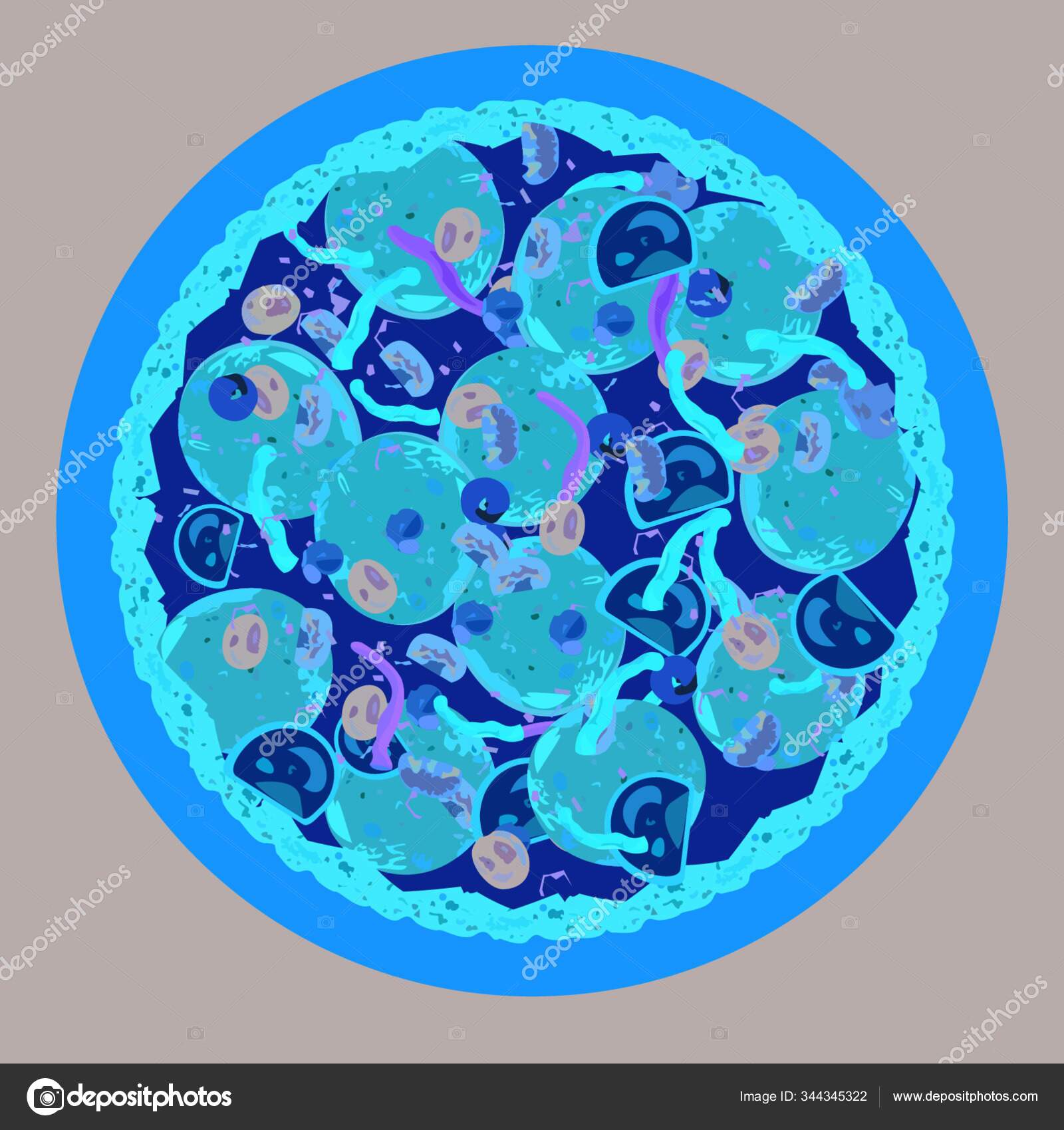 Realistic Illustration Pizza Black Background Vector Stock Vector by ...