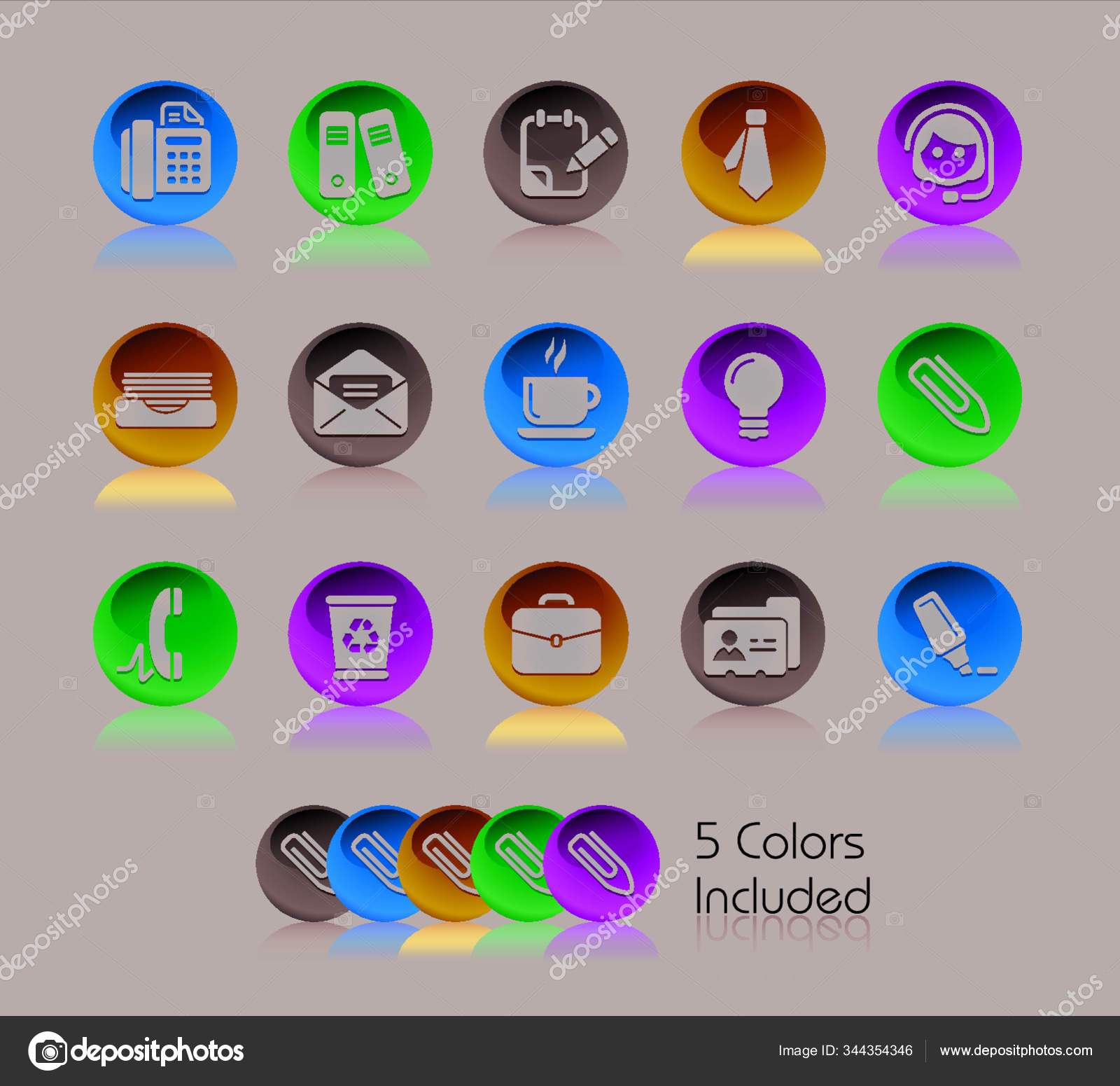 Includes Color Versions Each Icon Different Layers Stock Vector by ...