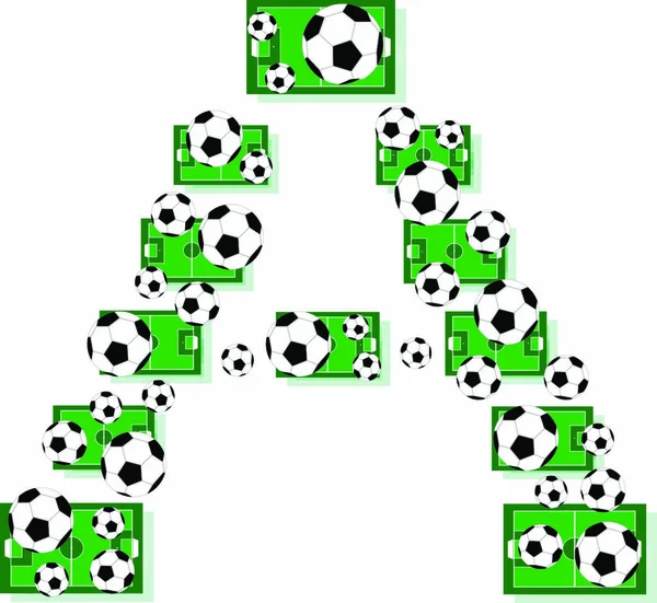 Alphabet Football Letters Made Soccer Balls Fields Vector Stock Vector ...