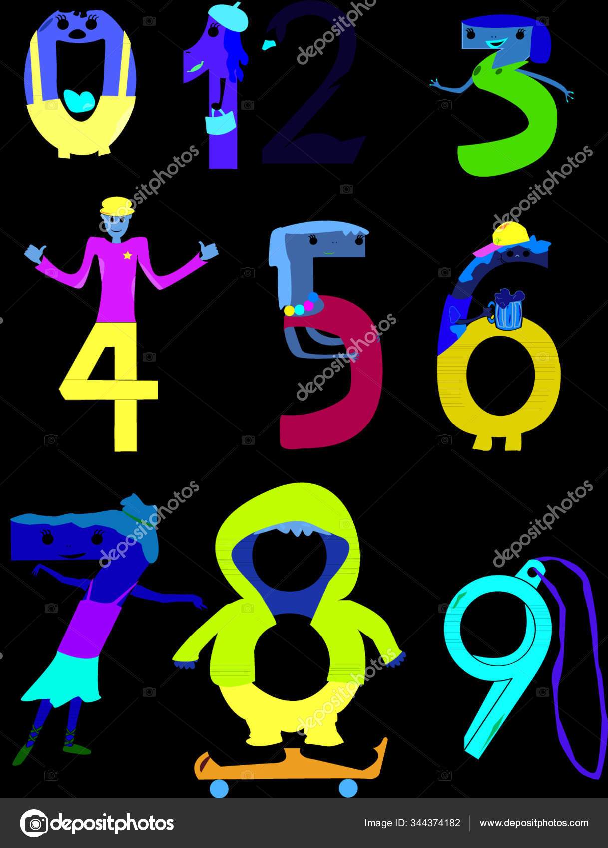 Set Numbers Illustrated Way Resembling Some Image Fantasy Similarity ...