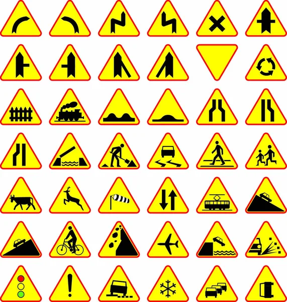 Paquete de se ales de tr fico vectorial (se ales de advertencia) 2024