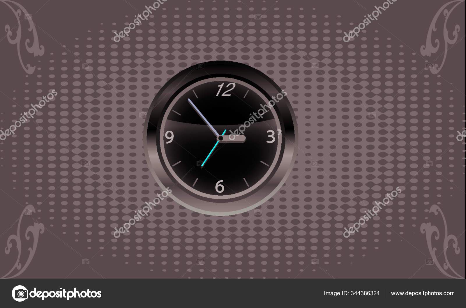 Clock Gray Background Stock Vector Image by ©YAYImages #344386324