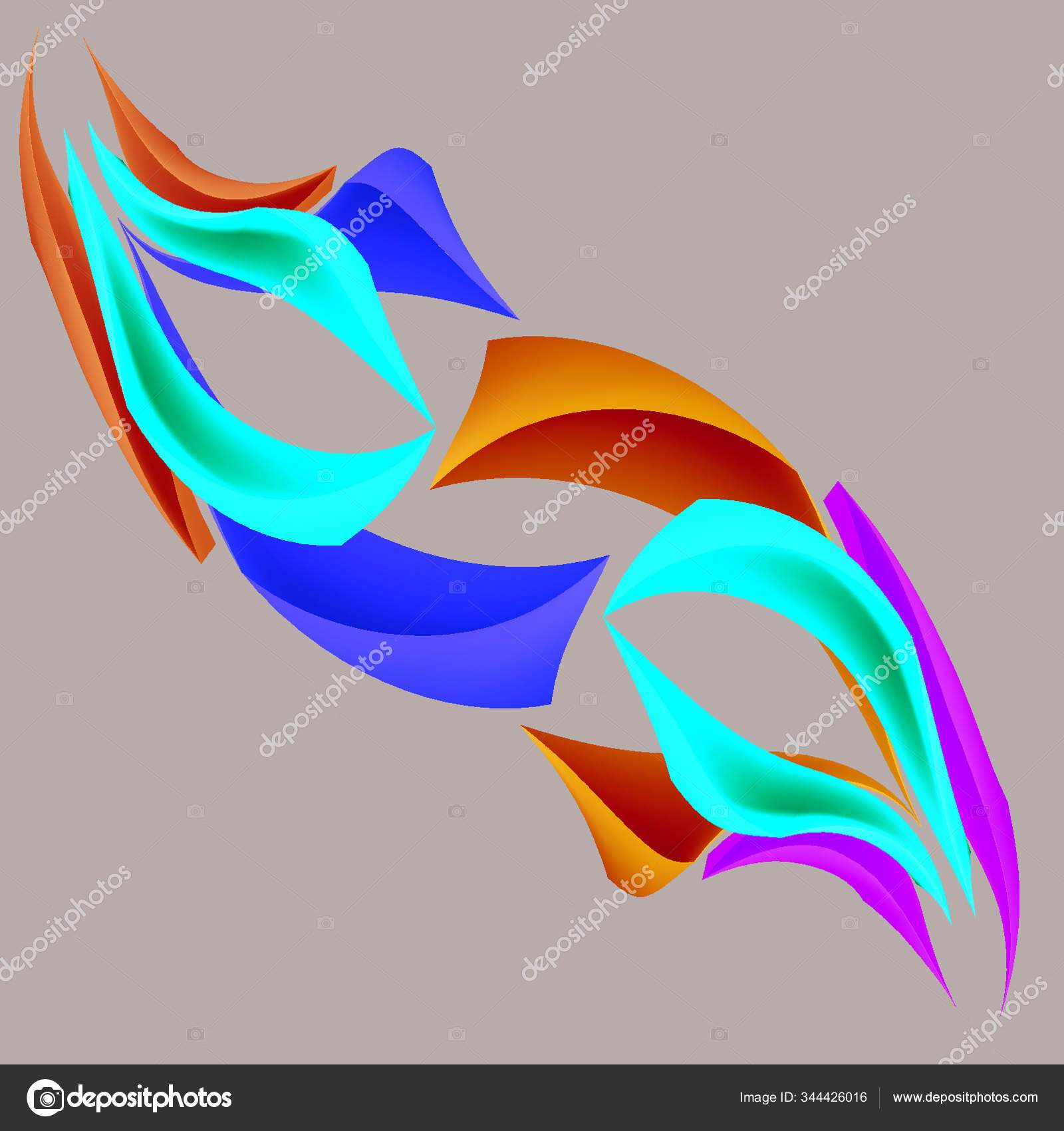 Colorful Abstract Forms Illustration Black Background Design Stock ...