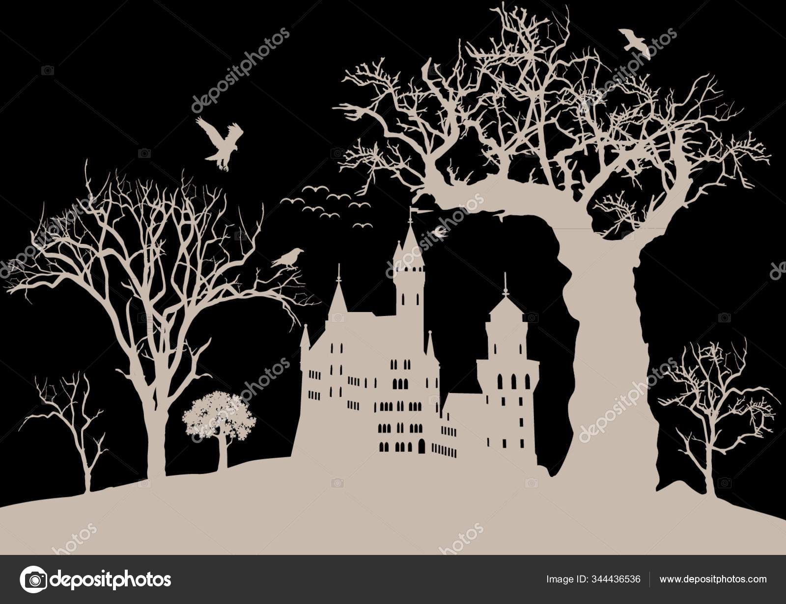 Black Castle Flat Icon Vector Illustration Stock Vector Image by ...
