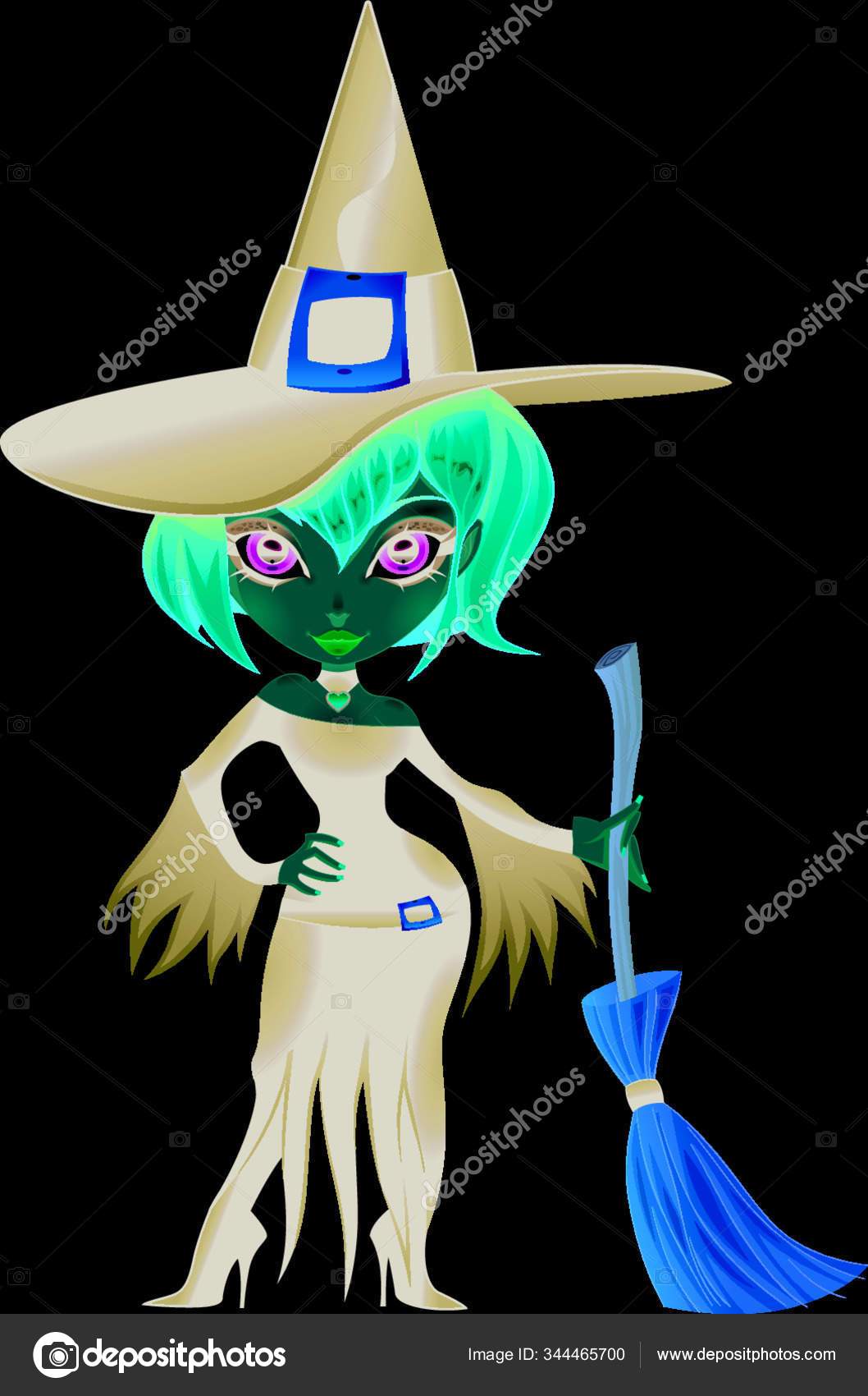 Funny Witch Cartoon Vector Isolated Character Stock Vector Image by ...