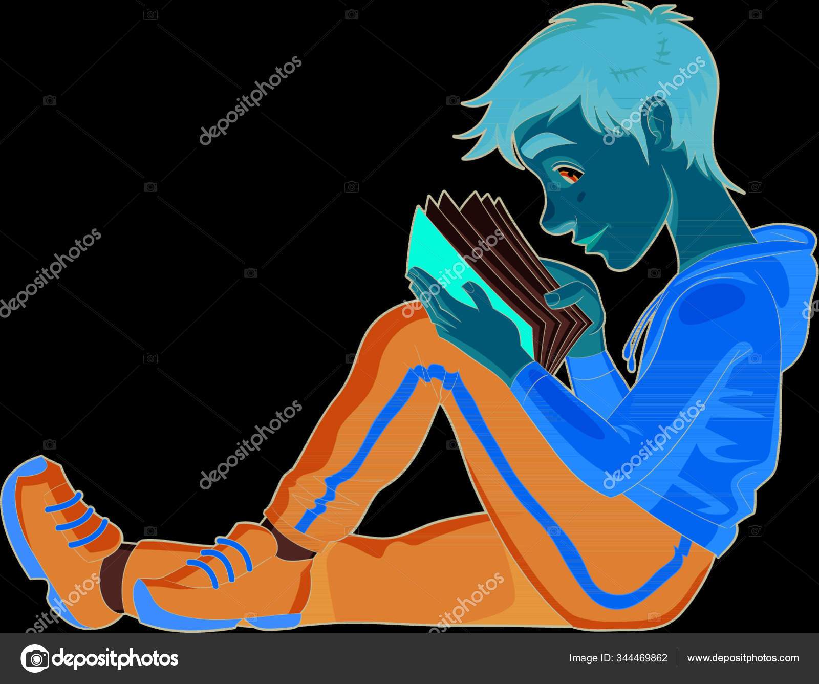 Estudiante Lector Divertido Personaje Dibujos Animados Vectores Objeto ...