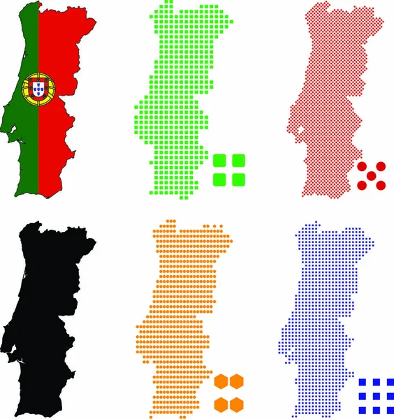 Portugal pixel map Vector Art Stock Images | Depositphotos