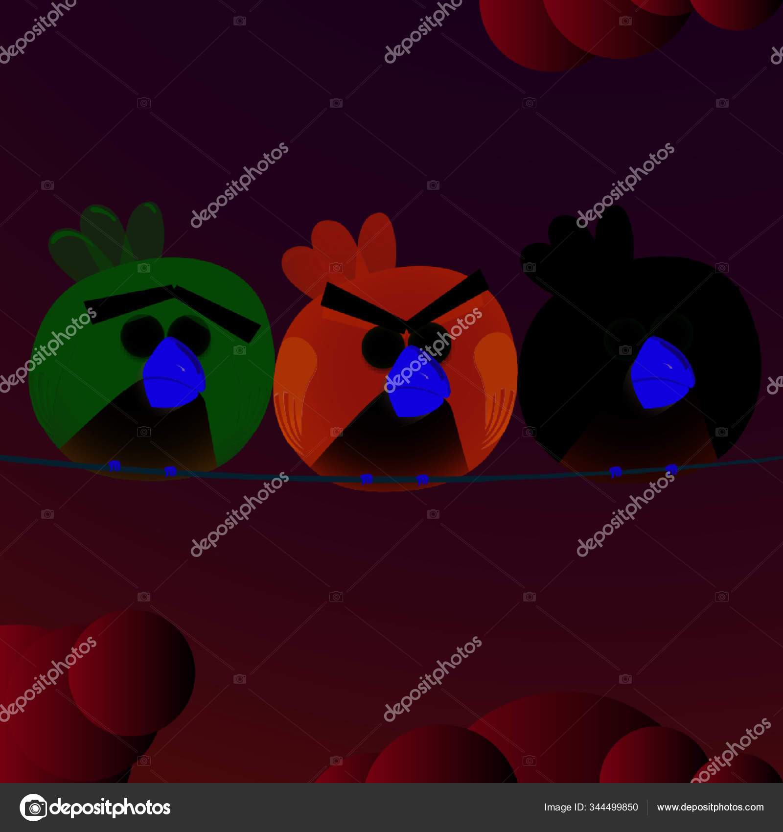 Birds Angry Sad Espression Stock Vector Image by ©YAYImages #344499850