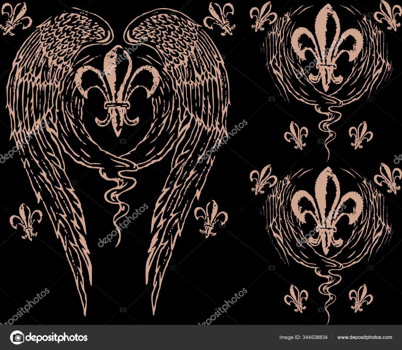 Heraldic Wing Royalty Sign Graphic Illustration Stock Vector by ...