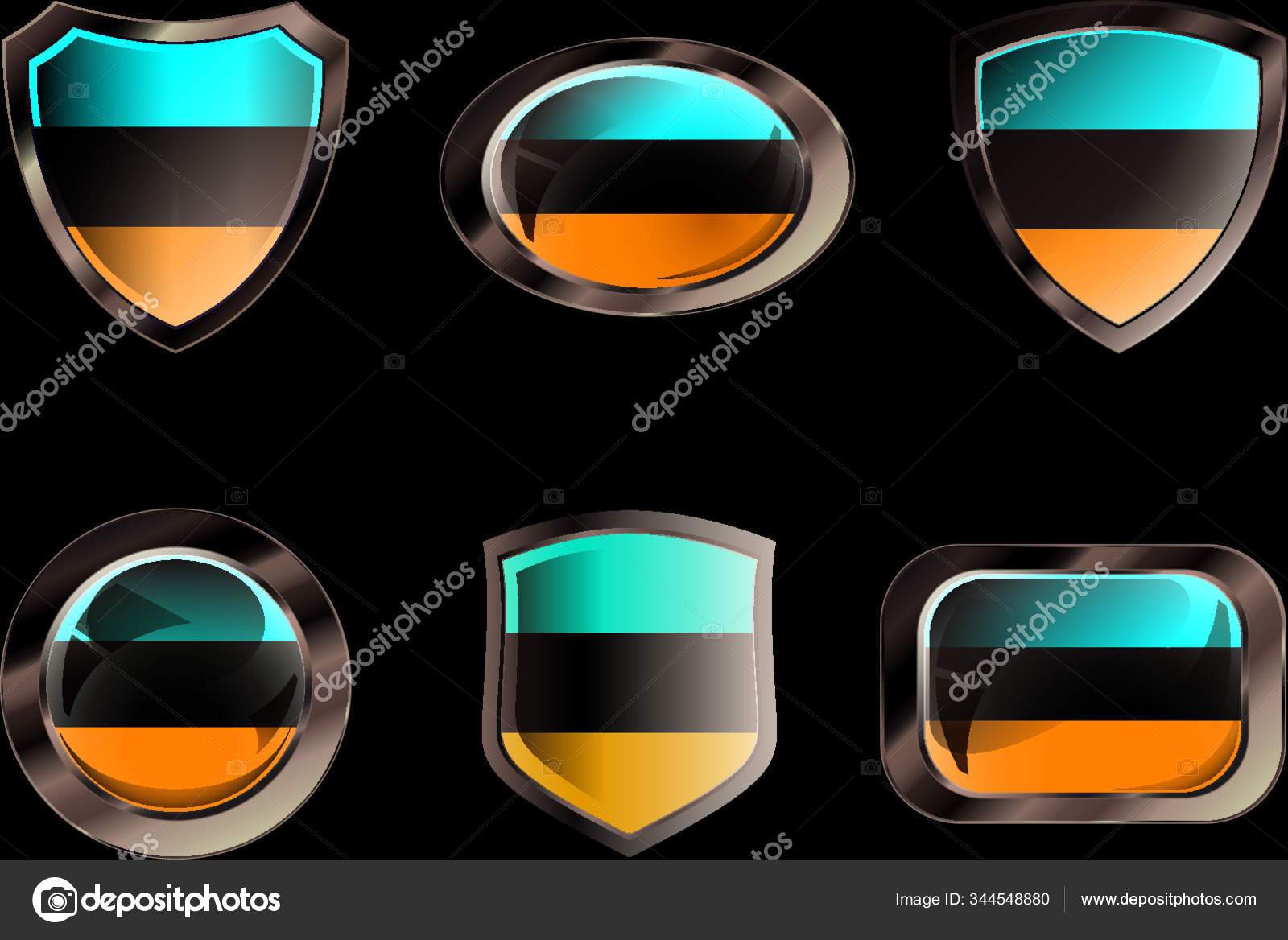 Holland Set Shiny Buttons Shields Flag Metal Frame Vector Illustration Stock Vector Image by ...
