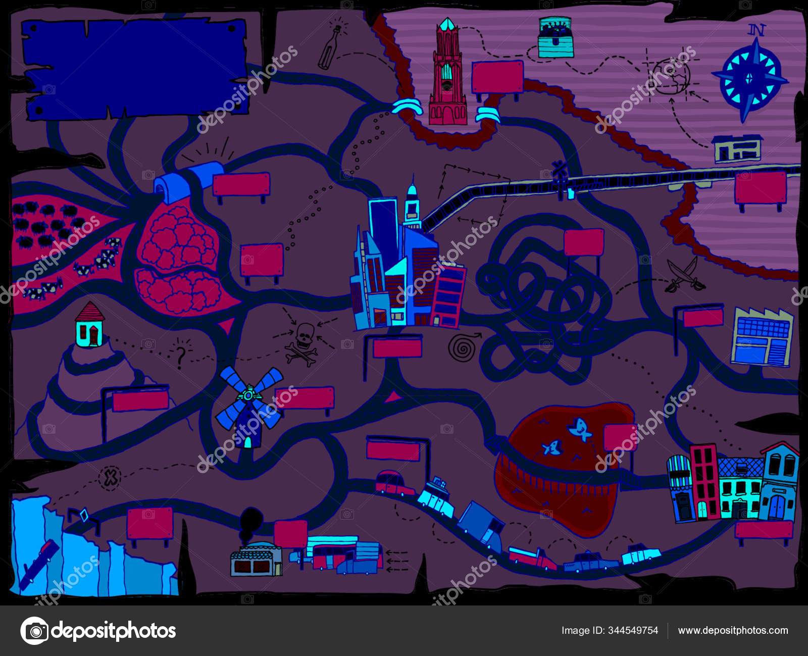 Funny Treasure Map Sign Graphic Illustration Stock Vector by ©YAYImages ...