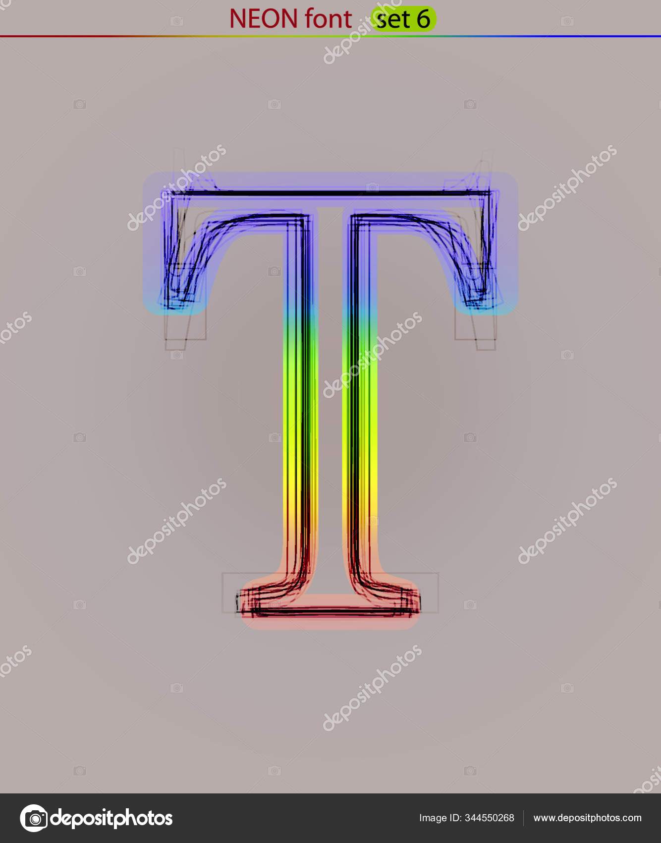 Gradient Color Neon Font Letter Vector Stock Vector Image by ©YAYImages ...