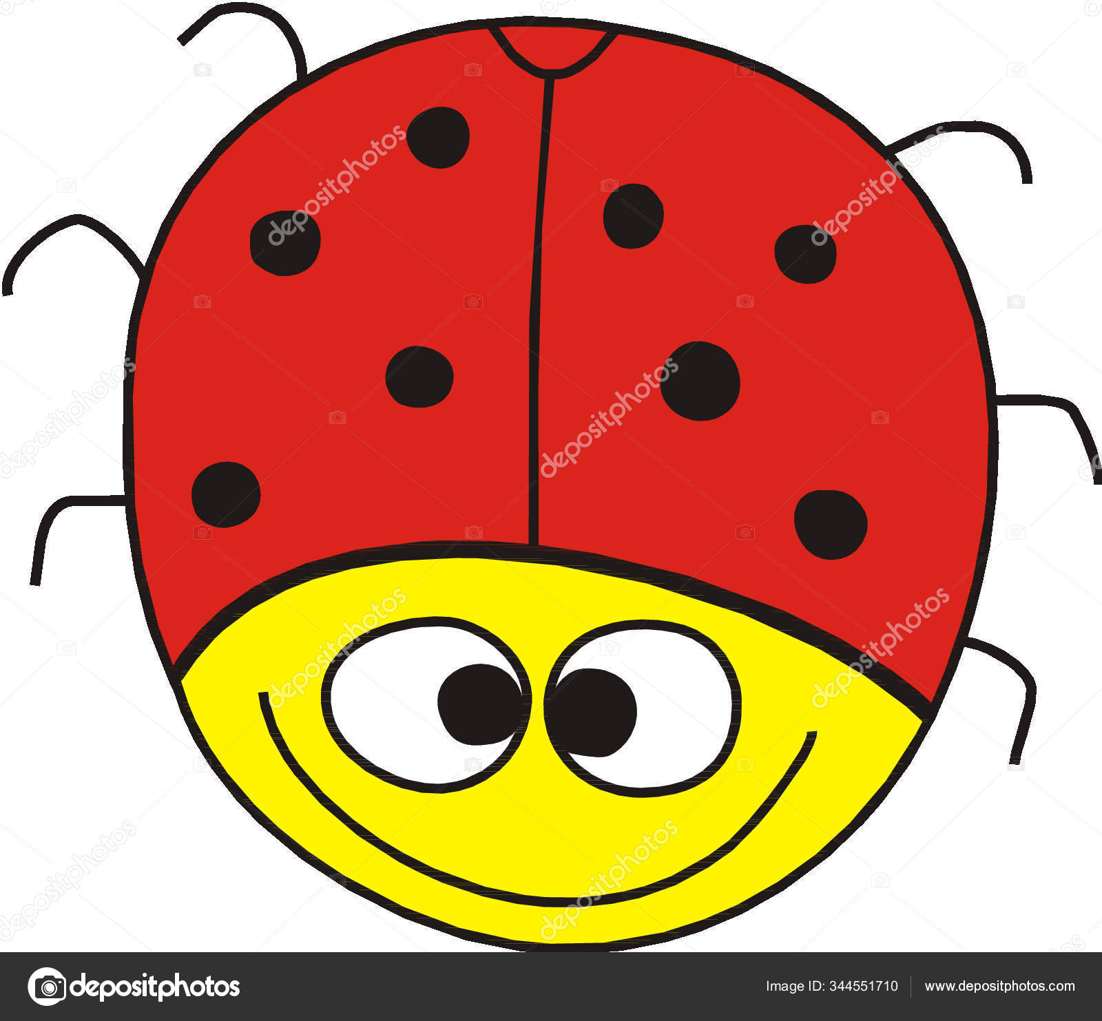 Fanny Ladybug Big Smile White Background Stock Vector by ©YAYImages ...