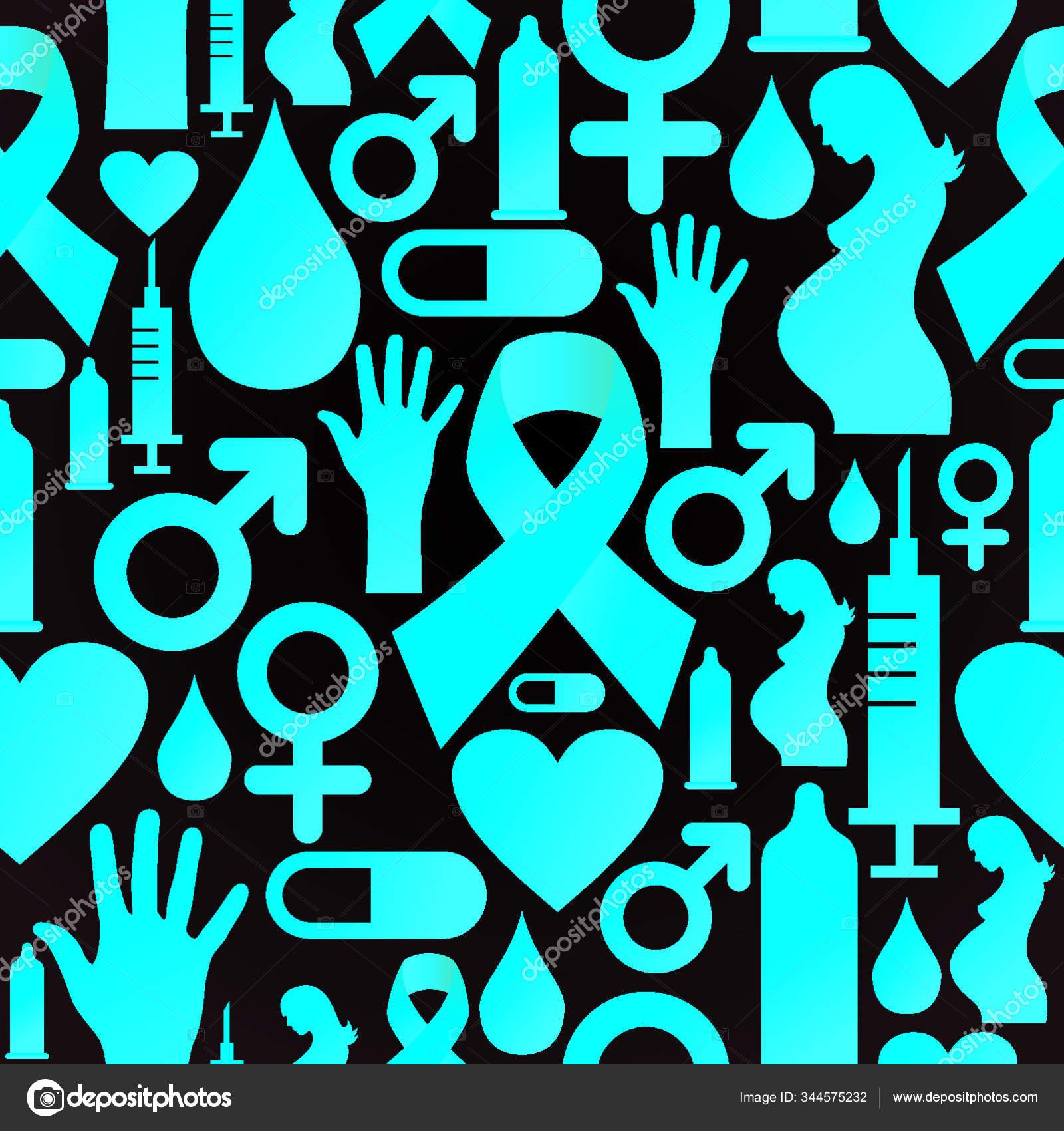 Aids Icons Set Pattern Background Vector File Available Stock Vector Image by ©YAYImages #344575232