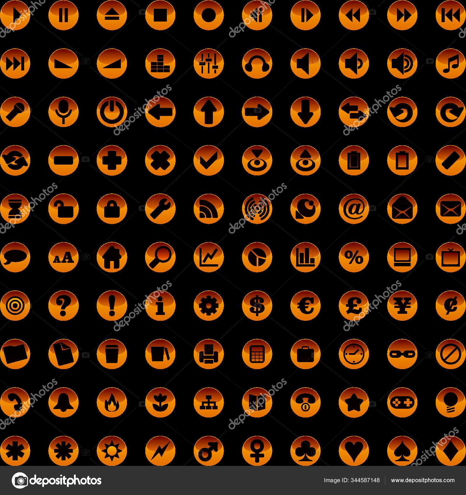 One Hundred Fully Editable Vector Web Icons Details Ready Use Stock ...