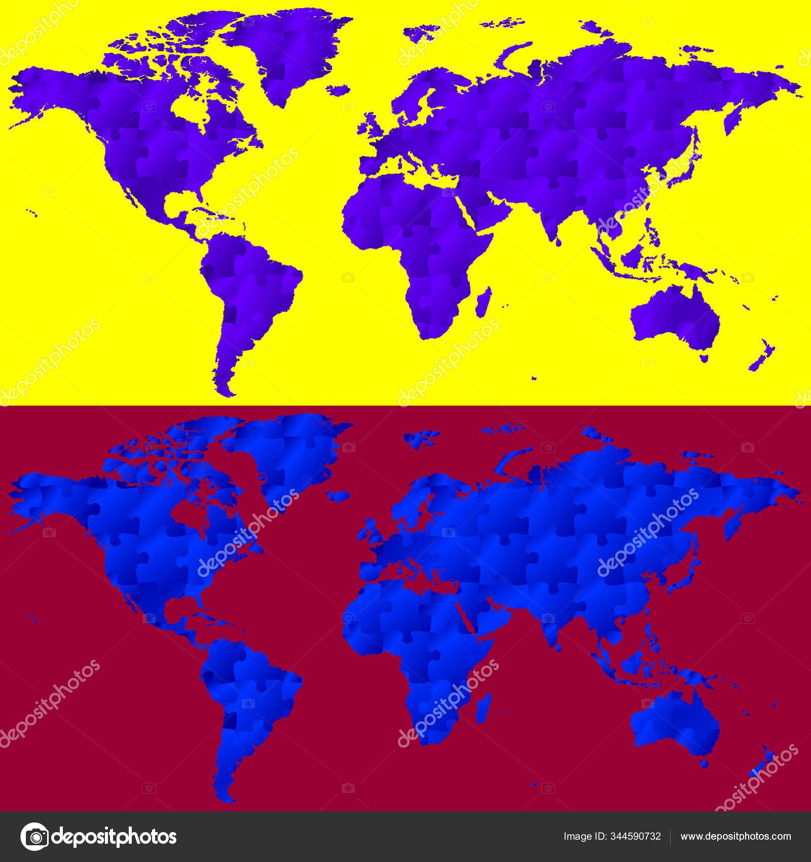 Fully Editable Vector World Map Puzzle Pattern Stock Vector by ... Fully Editable Vector World Map Puzzle Pattern Stock Vector by ...