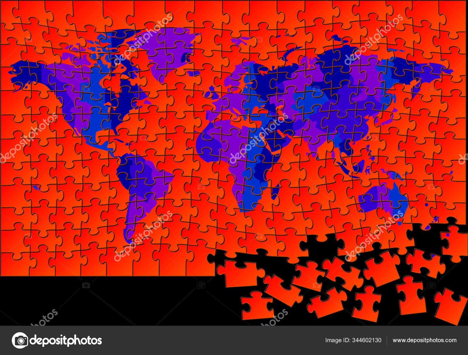 World Map Puzzle Vector Illustration Stock Vector Image by ©YAYImages ...
