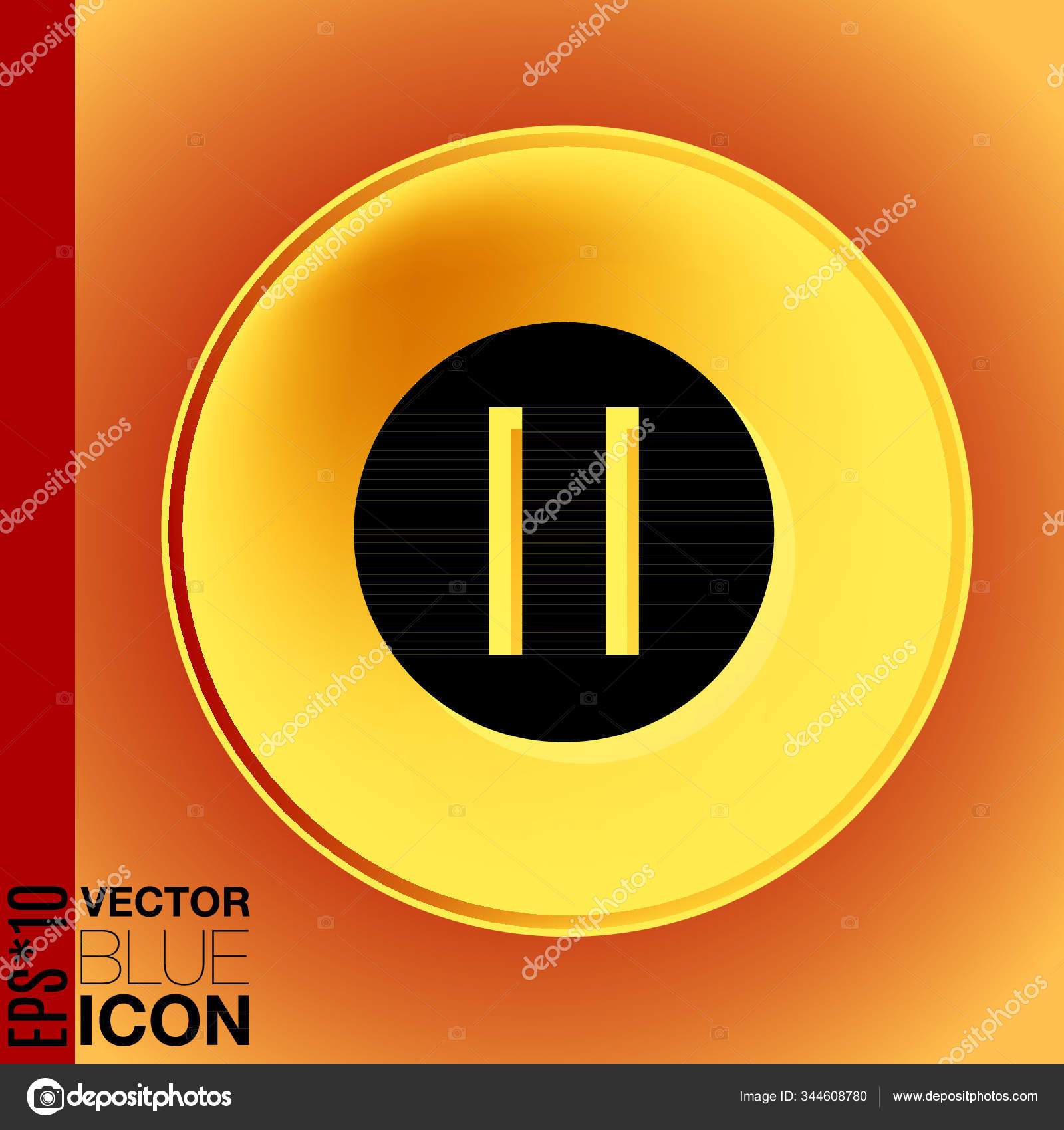 Pausa Icono Web Segundo Plano Señal Pausa Vector de stock #344608780 de ...