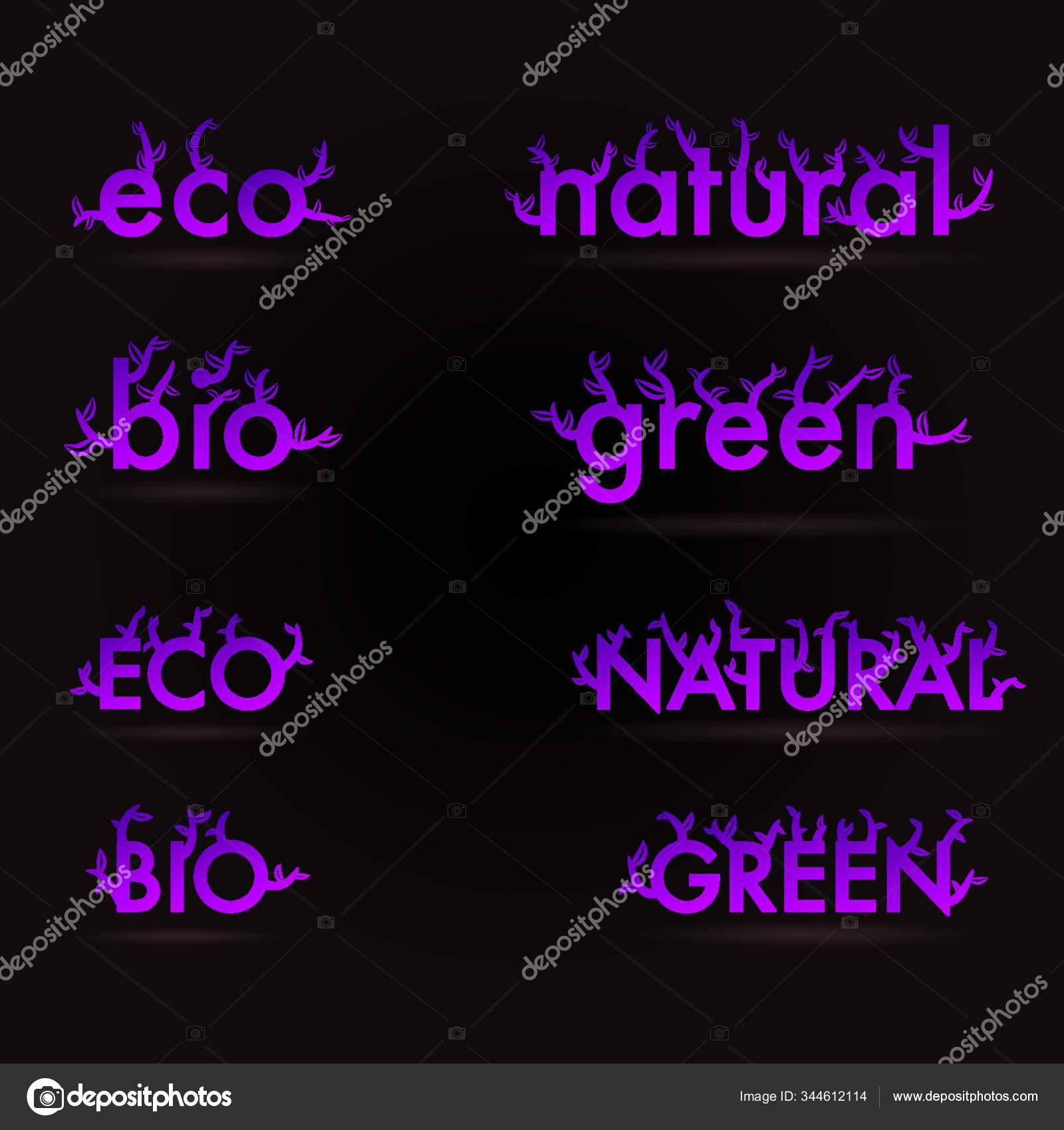 Set Clean Vector Ecology Logo Titles Stock Vector by ©YAYImages 344612114