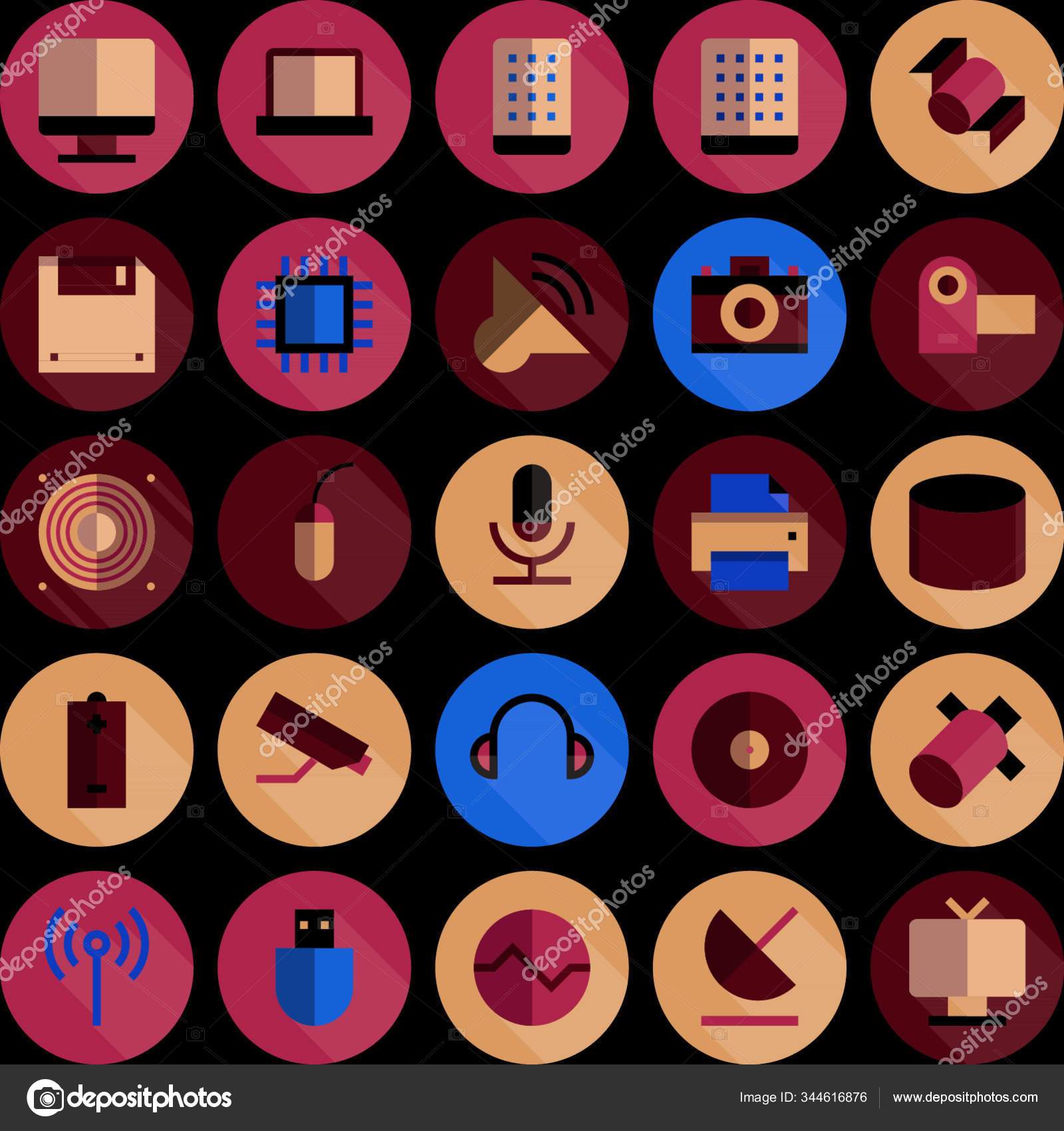 Flat Design Icons Technology Devices Vector Eps10 Transparency Stock ...