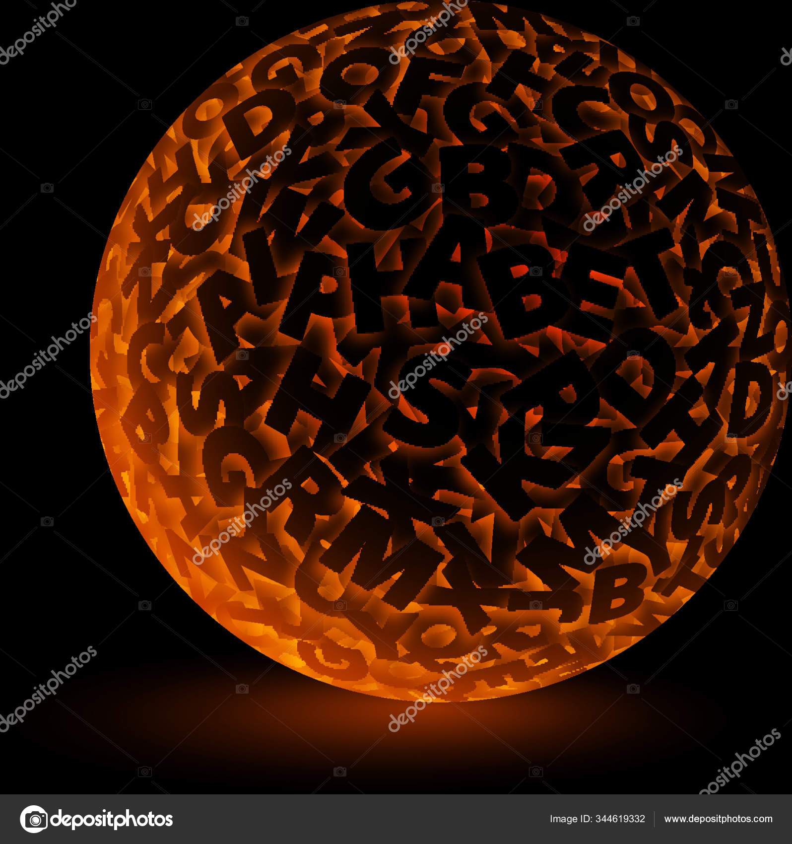 Esfera Vetorial Letras Com Palavra 'Alfabeta' Eps10 Transparência ...