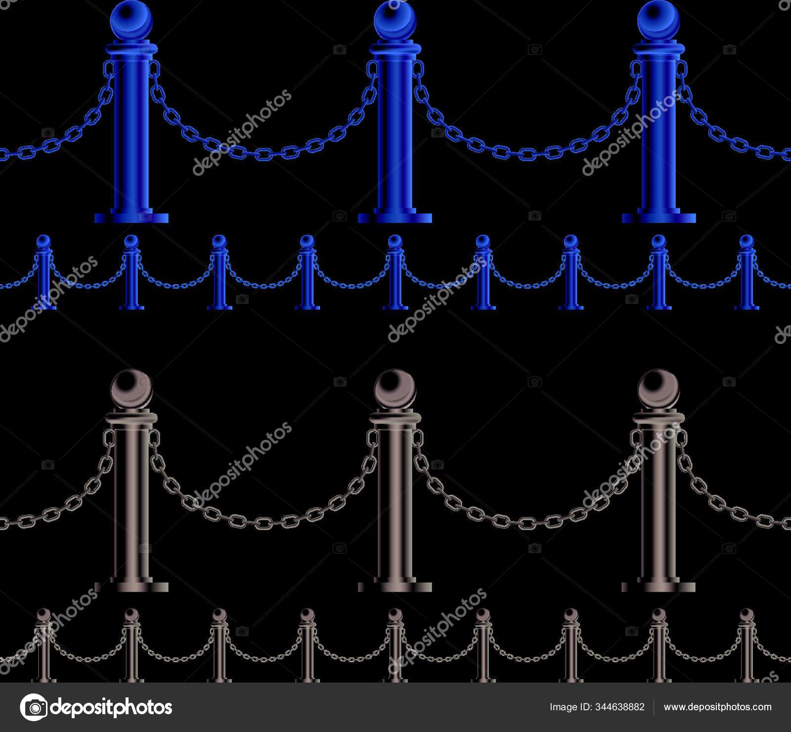 Seamless Gold Fence Steel Fence Isolated White Stock Vector Image by ...