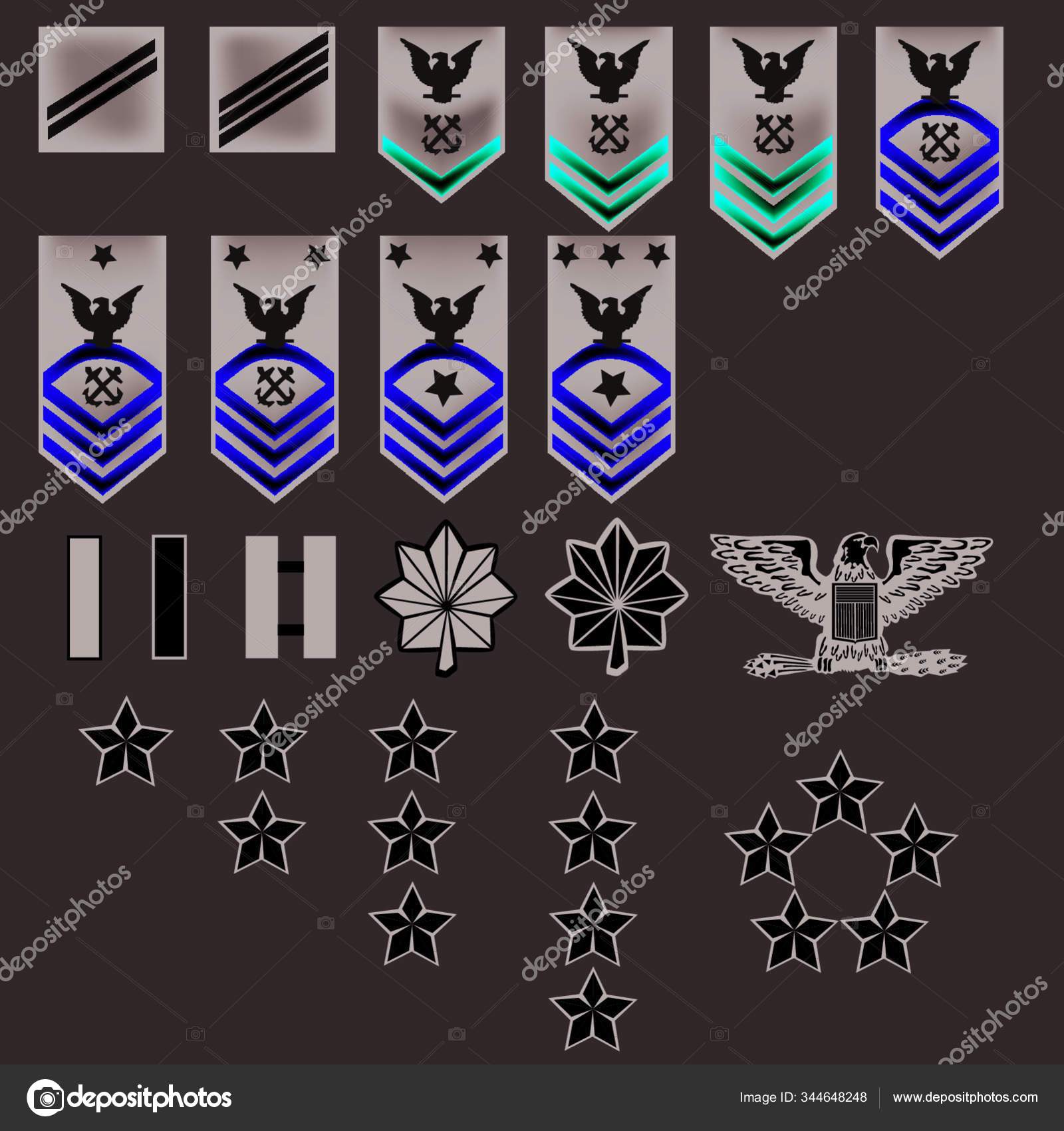 Insígnia Patente Marinha Dos Eua Para Oficiais Alistados Formato ...