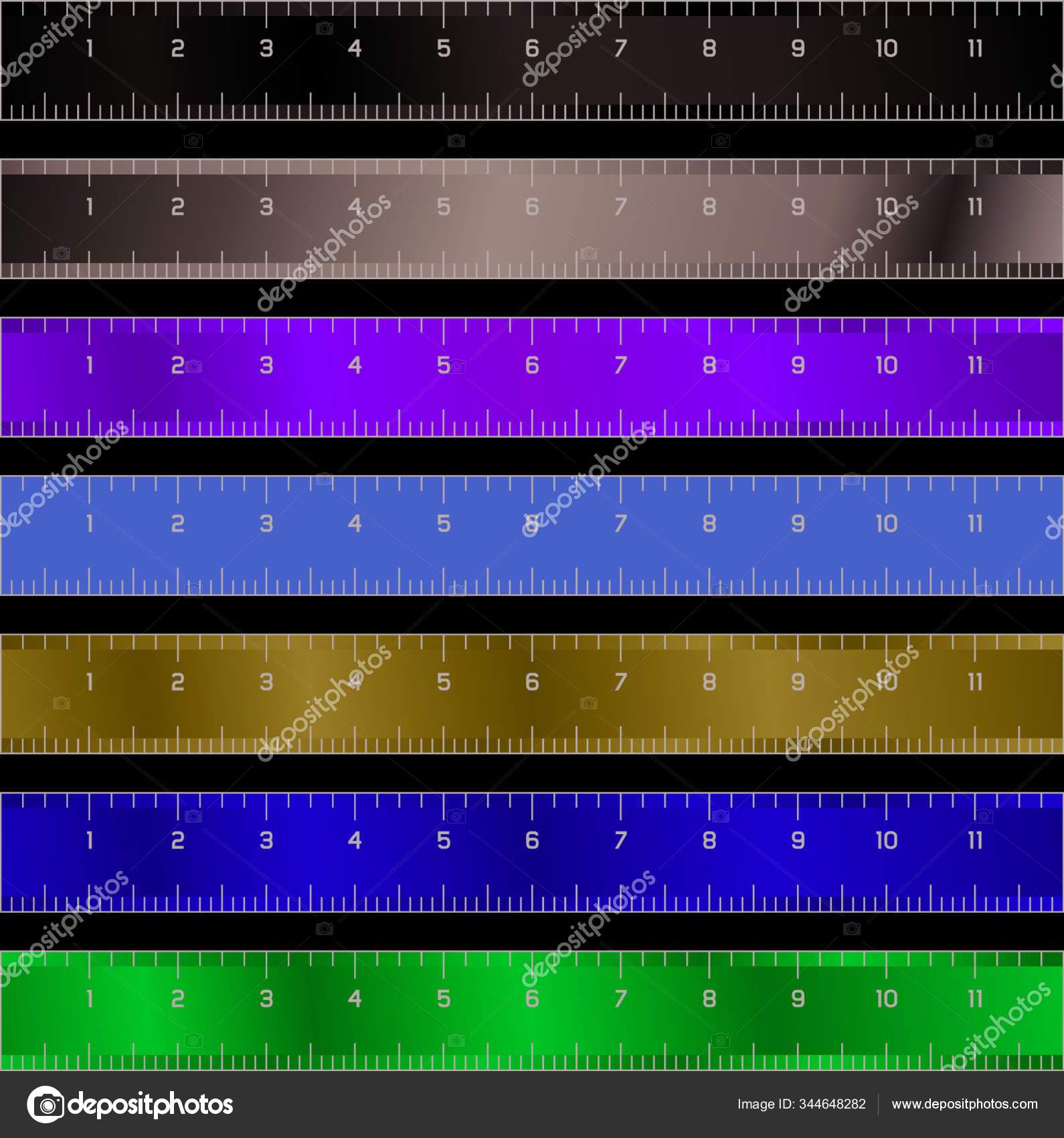 Ilustrasi Vektor Mendetail Dari Penggaris Pengukuran Umum Vektor Stok ...
