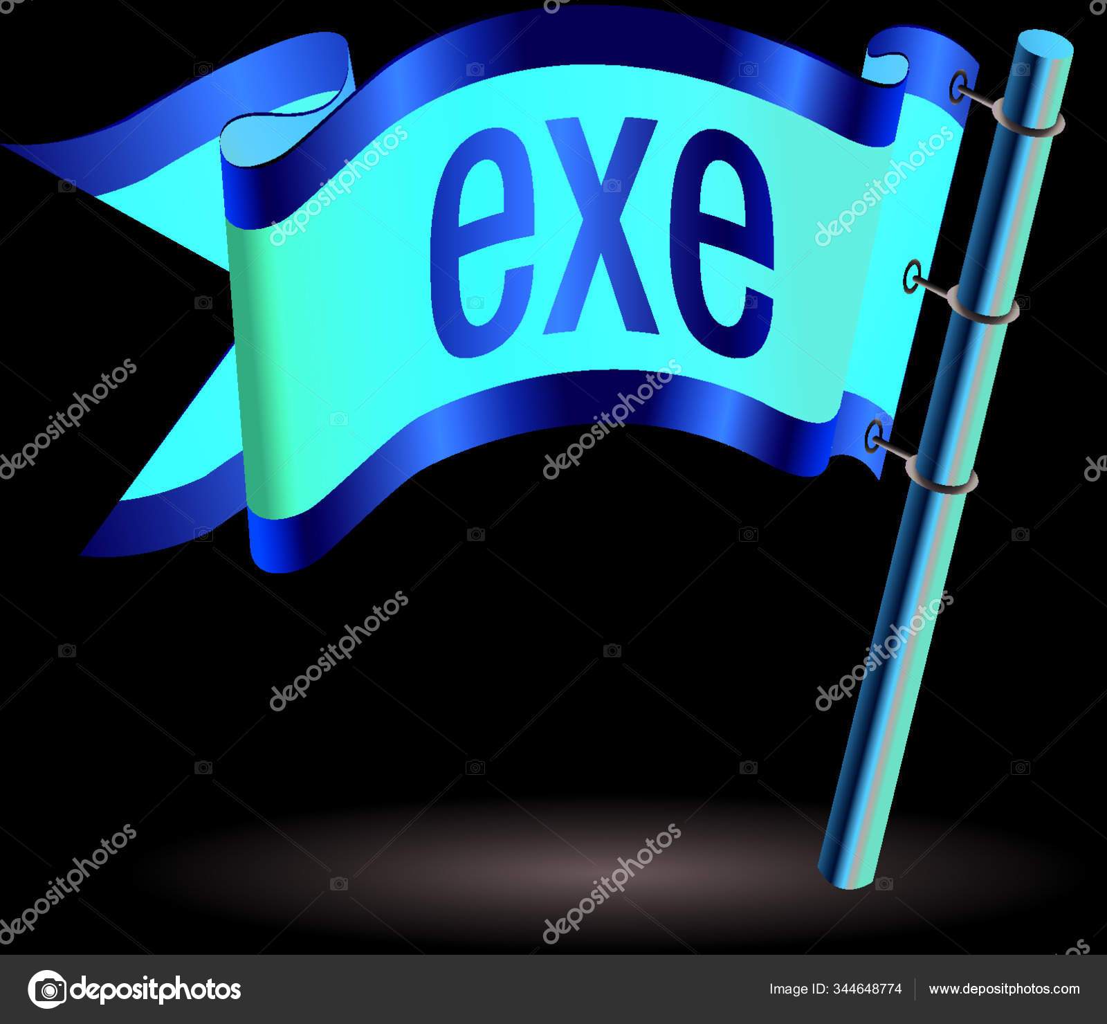 Exe Computer File Extension Icon Royal Vector Flag Button Good Stock ...