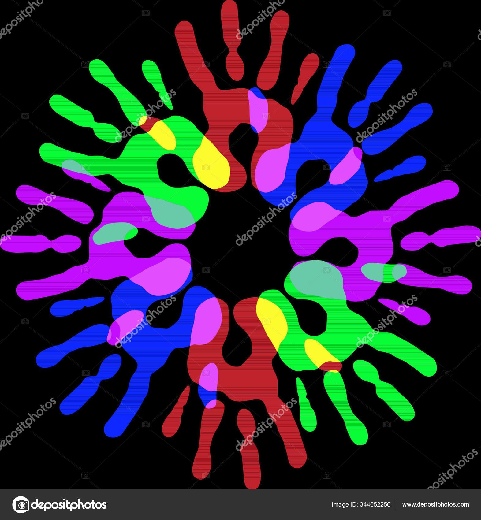 Multicolor Creative Diversity Hands Circle Isolated Vector Illustration ...