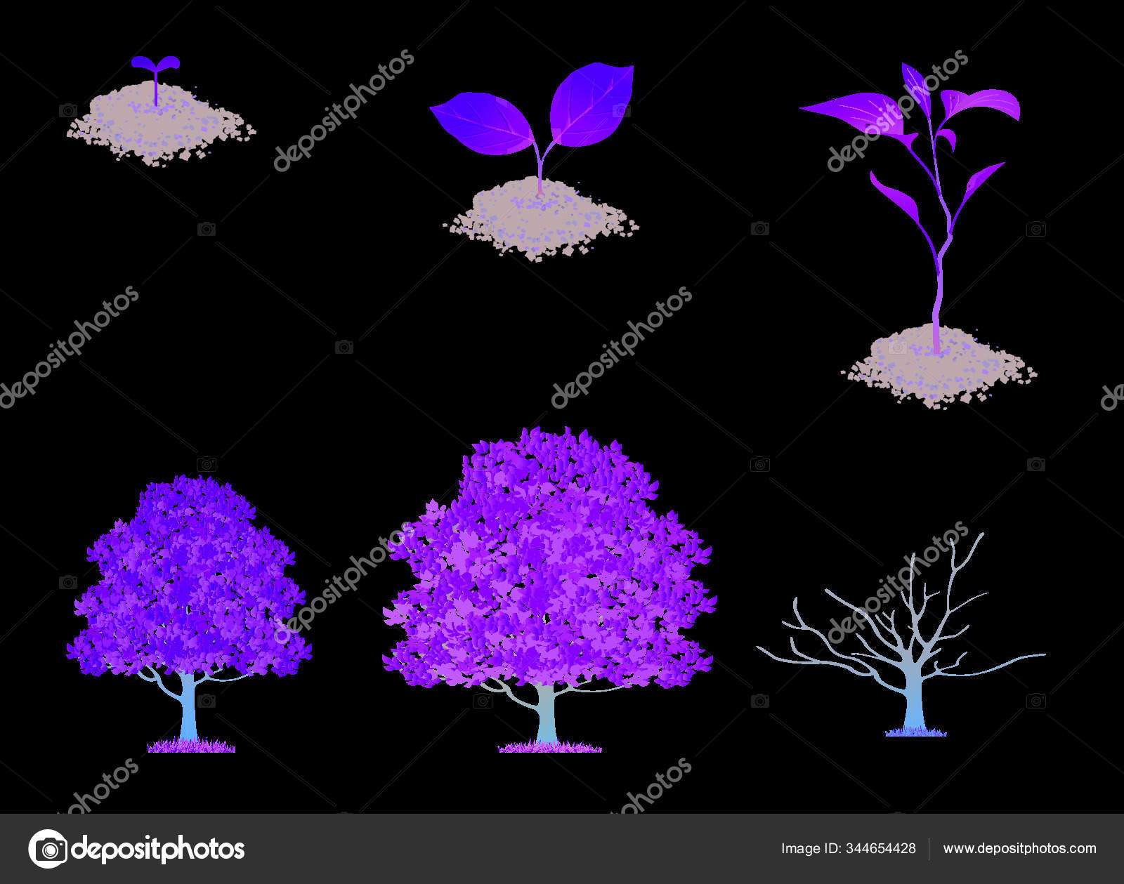 Sprouts Tree Isolated White Background Stock Vector by ©YAYImages 344654428