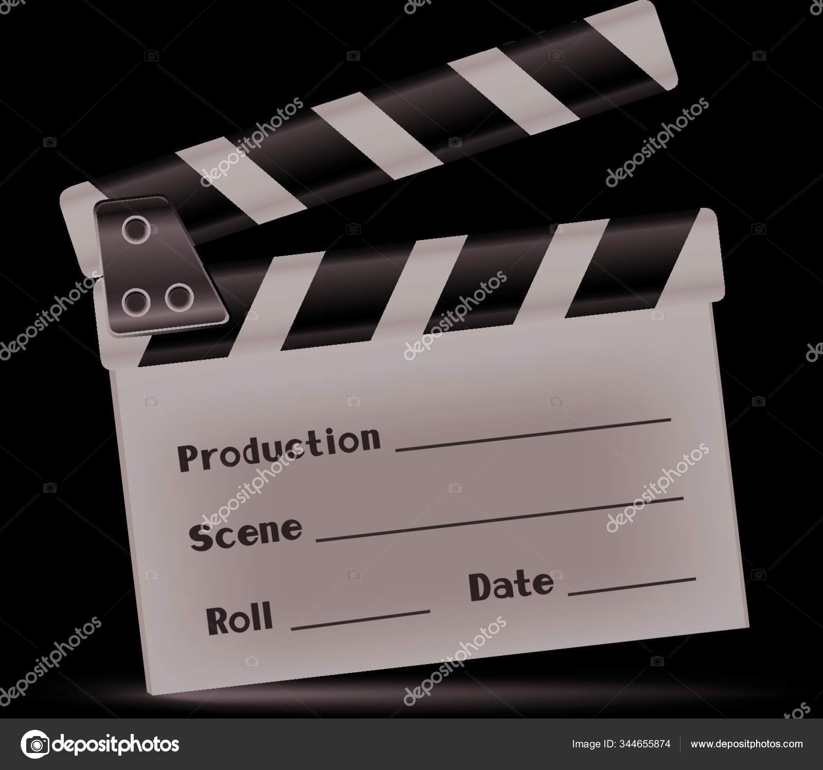 Retro Clapper Board White Background Stock Vector by ©YAYImages 344655874