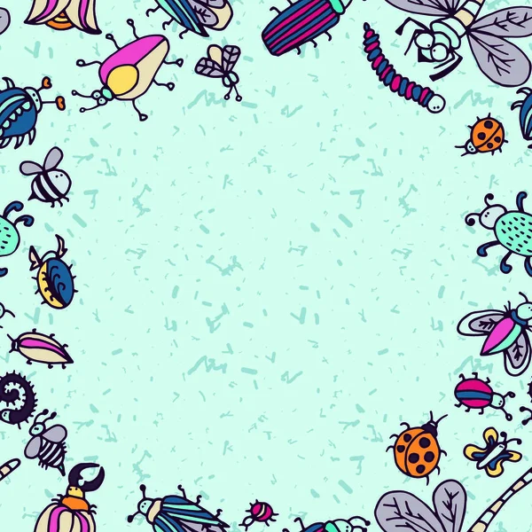 Cute Cartoon Insect Pattern Summer Concept Texture Colorful Vector ...