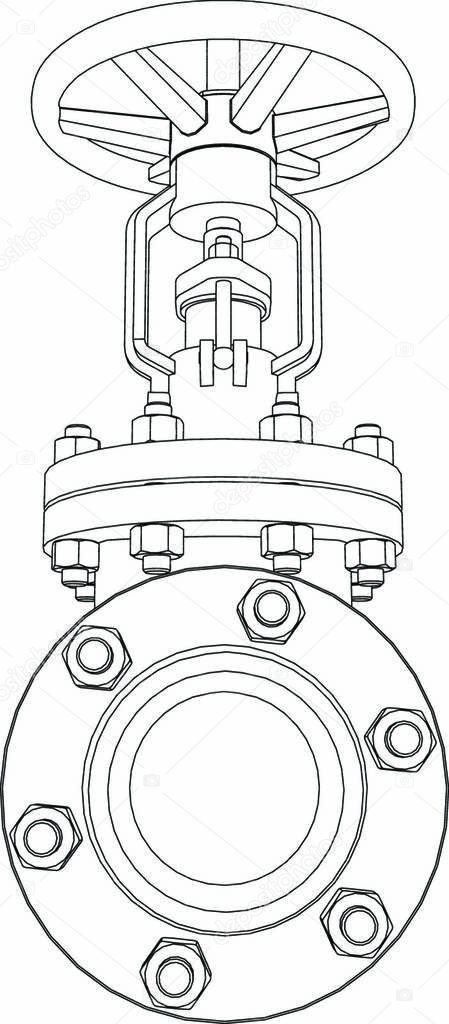 Válvula industrial Ilustración vectorial detallada aislada sobre fondo ...