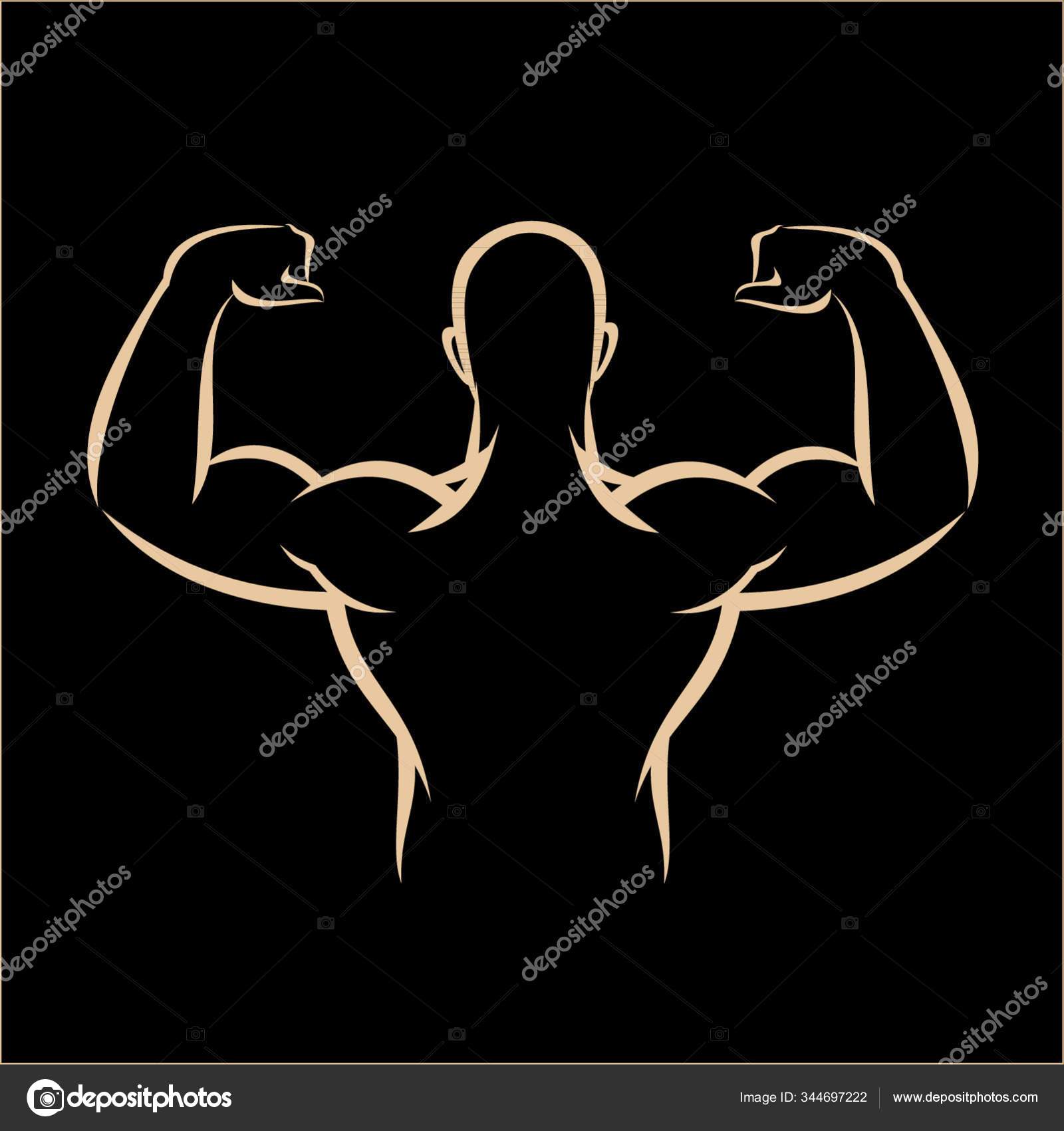 Vector Illustration Muscle Man White Background Stock Vector Image by ...