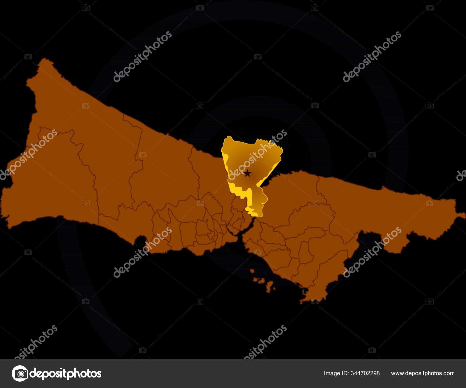 Vector Image Istanbul Map Administrative Districts Sariyer Pulled ...