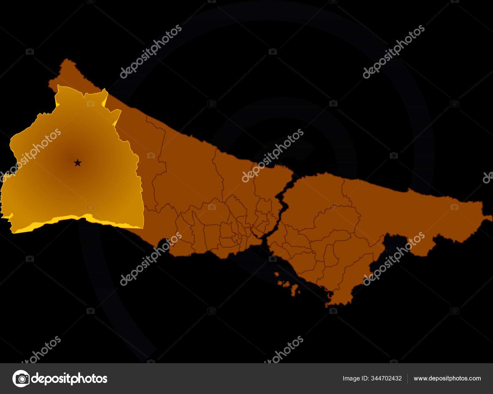Vector Image Istanbul Map Administrative Districts Silivri Pulled ...