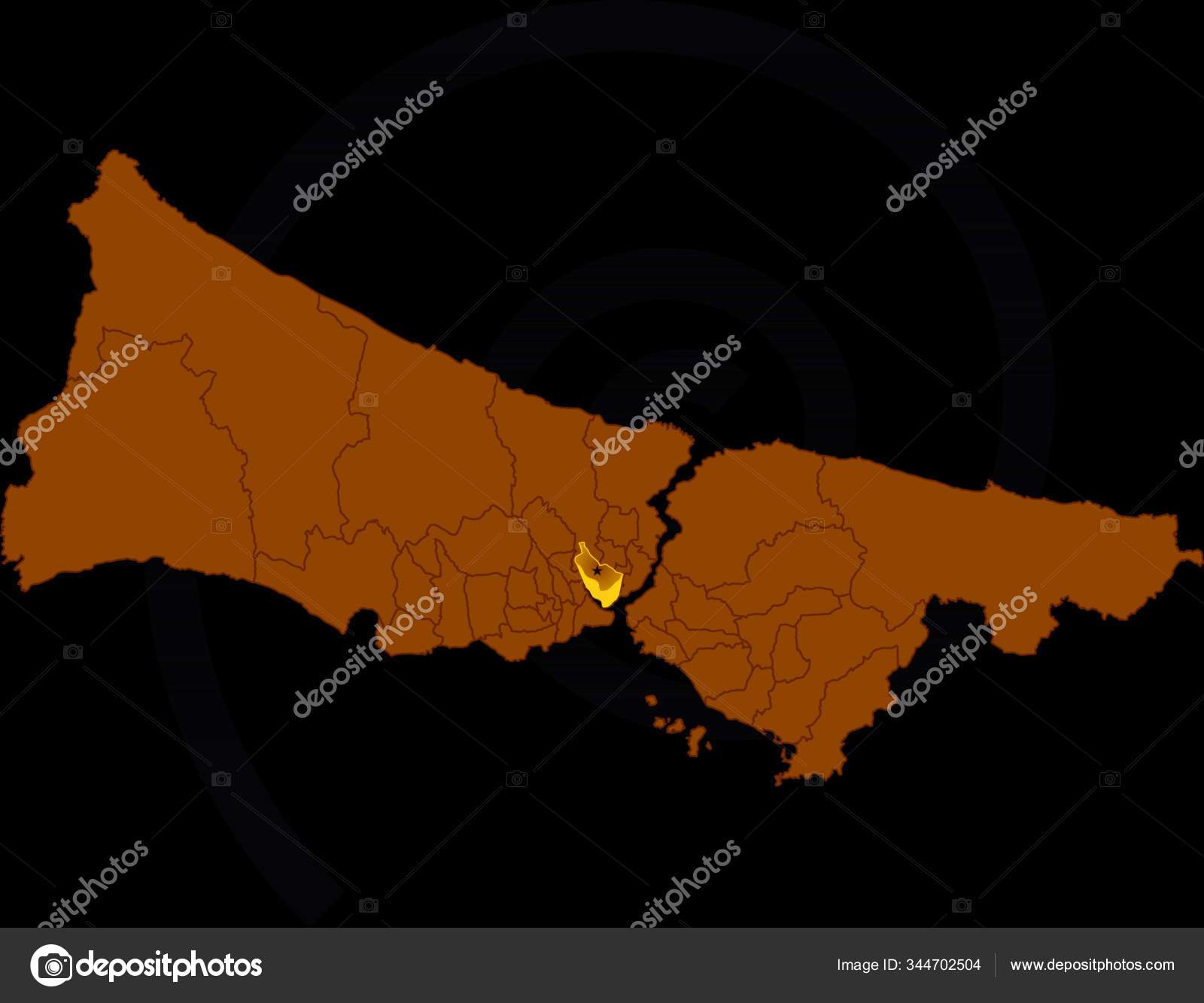 Vector Image Istanbul Map Administrative Districts Beyoglu Pulled ...
