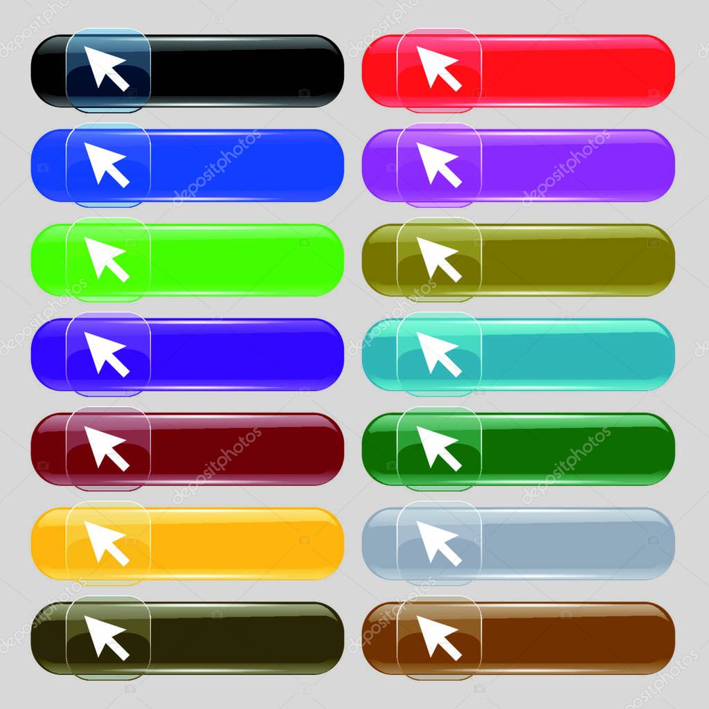 cursor de flecha, signo del icono del ratón del ordenador. Gran ...