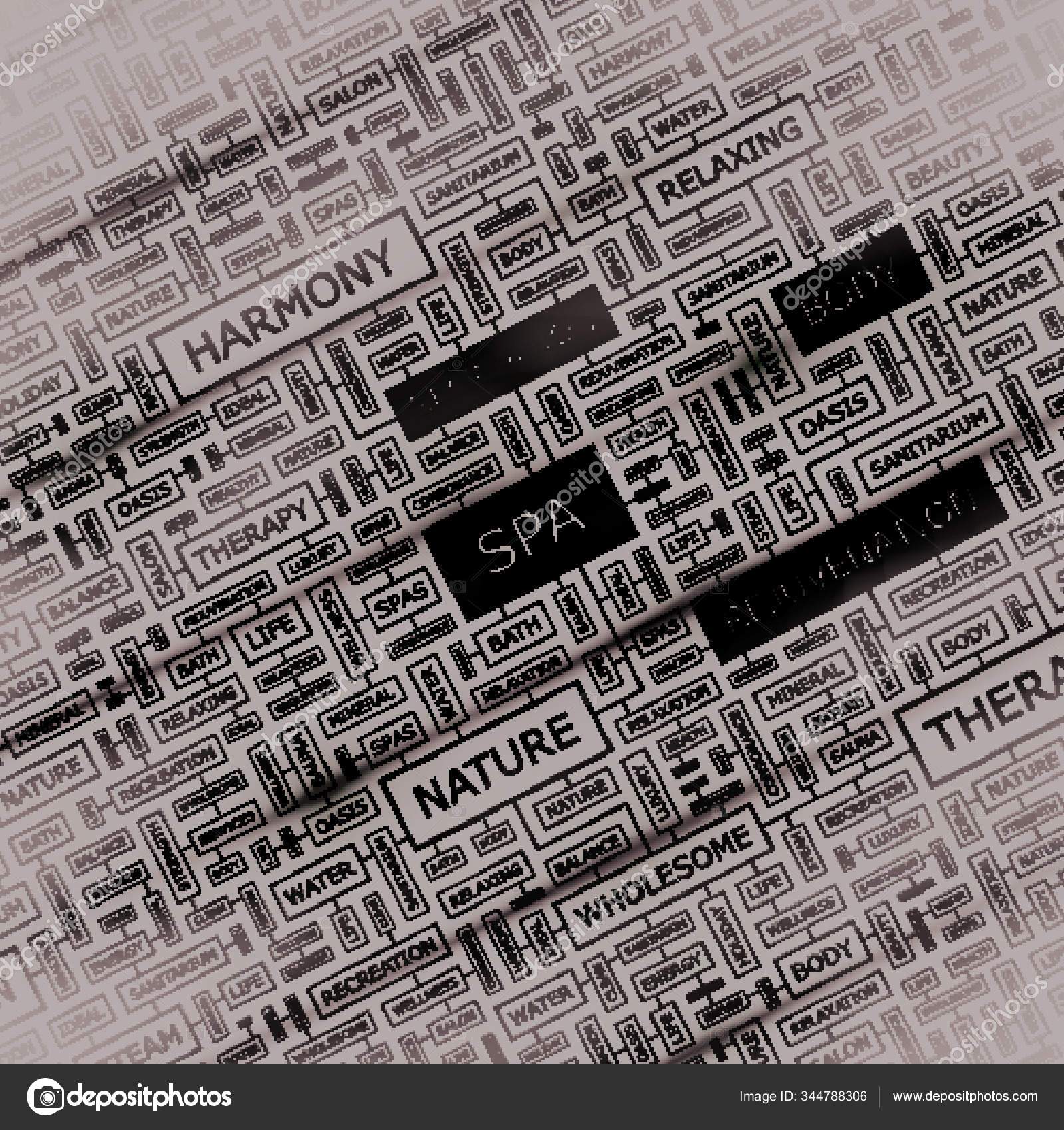 Spa Word Cloud Illustration Tag Cloud Concept Collage Stock Vector by ...