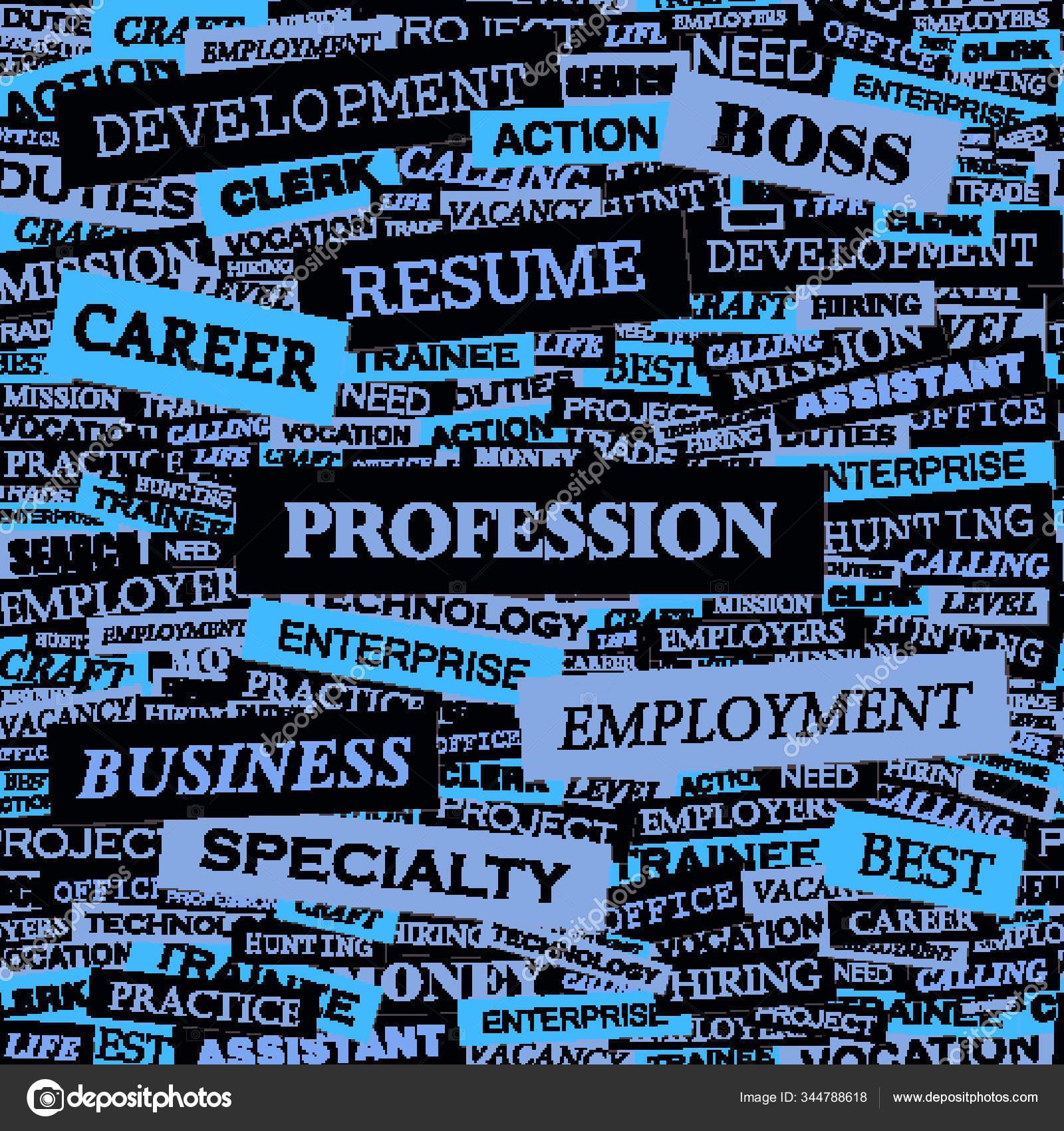 Profession Word Cloud Illustration Tag Cloud Concept Collage Stock ...