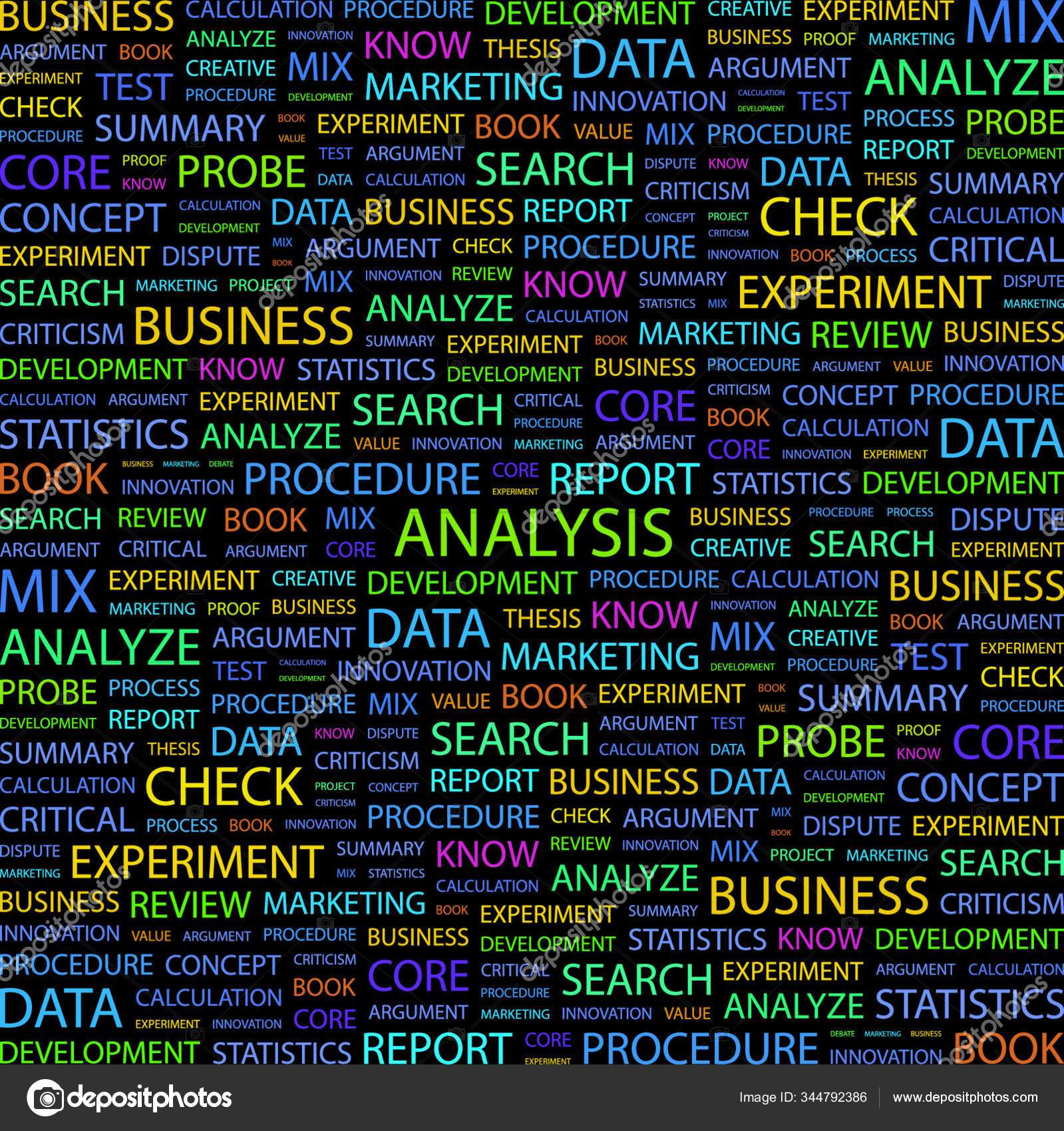 Analysis Word Cloud Illustration Tag Cloud Concept Collage Stock Vector ...