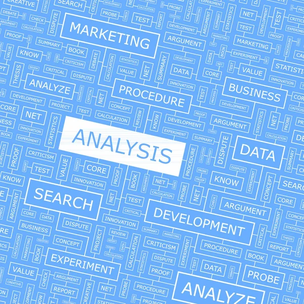 Analysis Word Cloud Illustration Tag Cloud Concept Collage Stock Vector ...