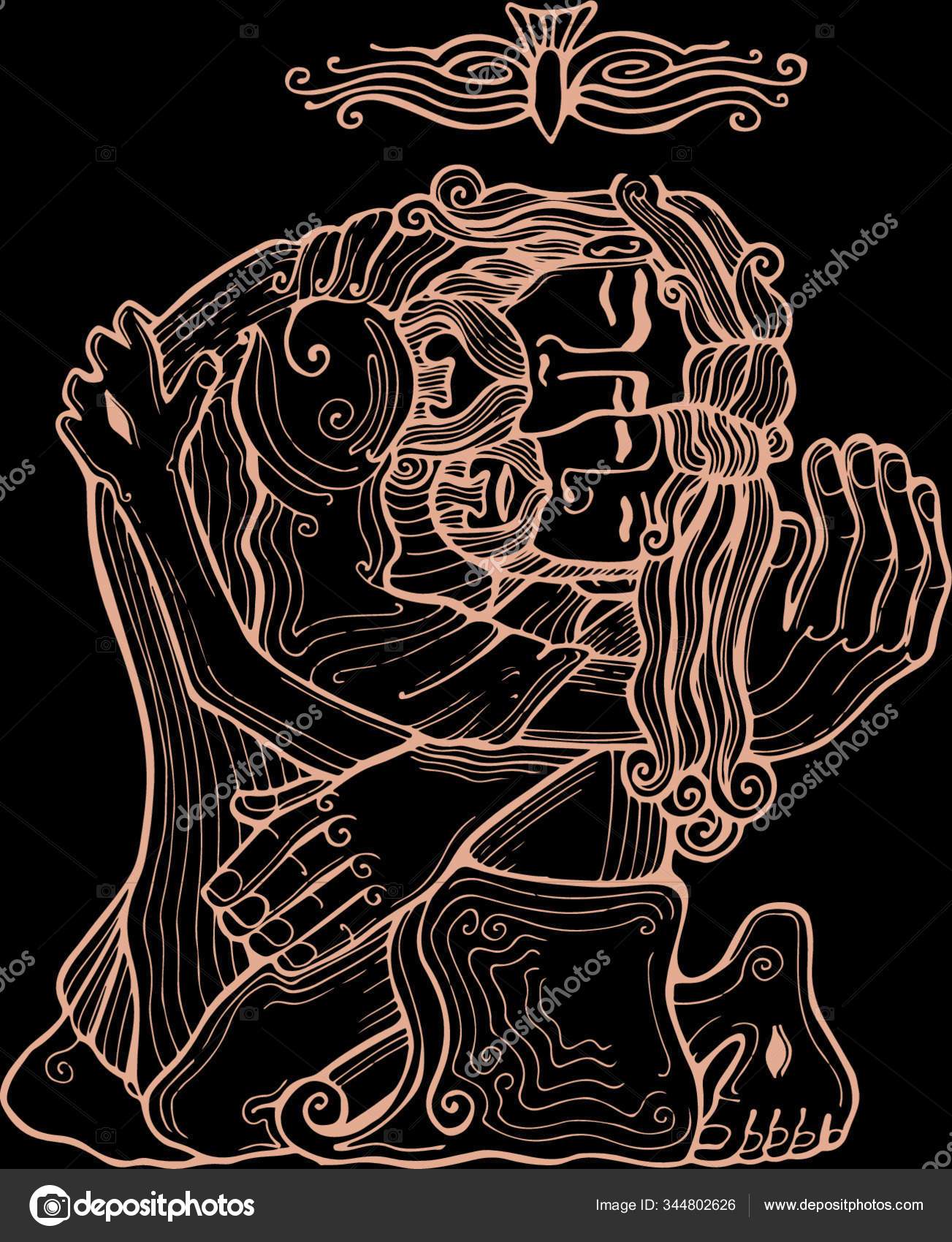 Hand Drawn Vector Illustration Drawing Holy Trinity Stock Illustration ...