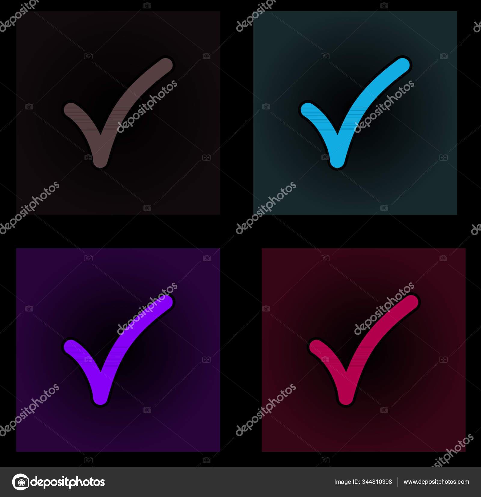 Collection Tick Patterns Different Colors Isolated Stock Vector by ...