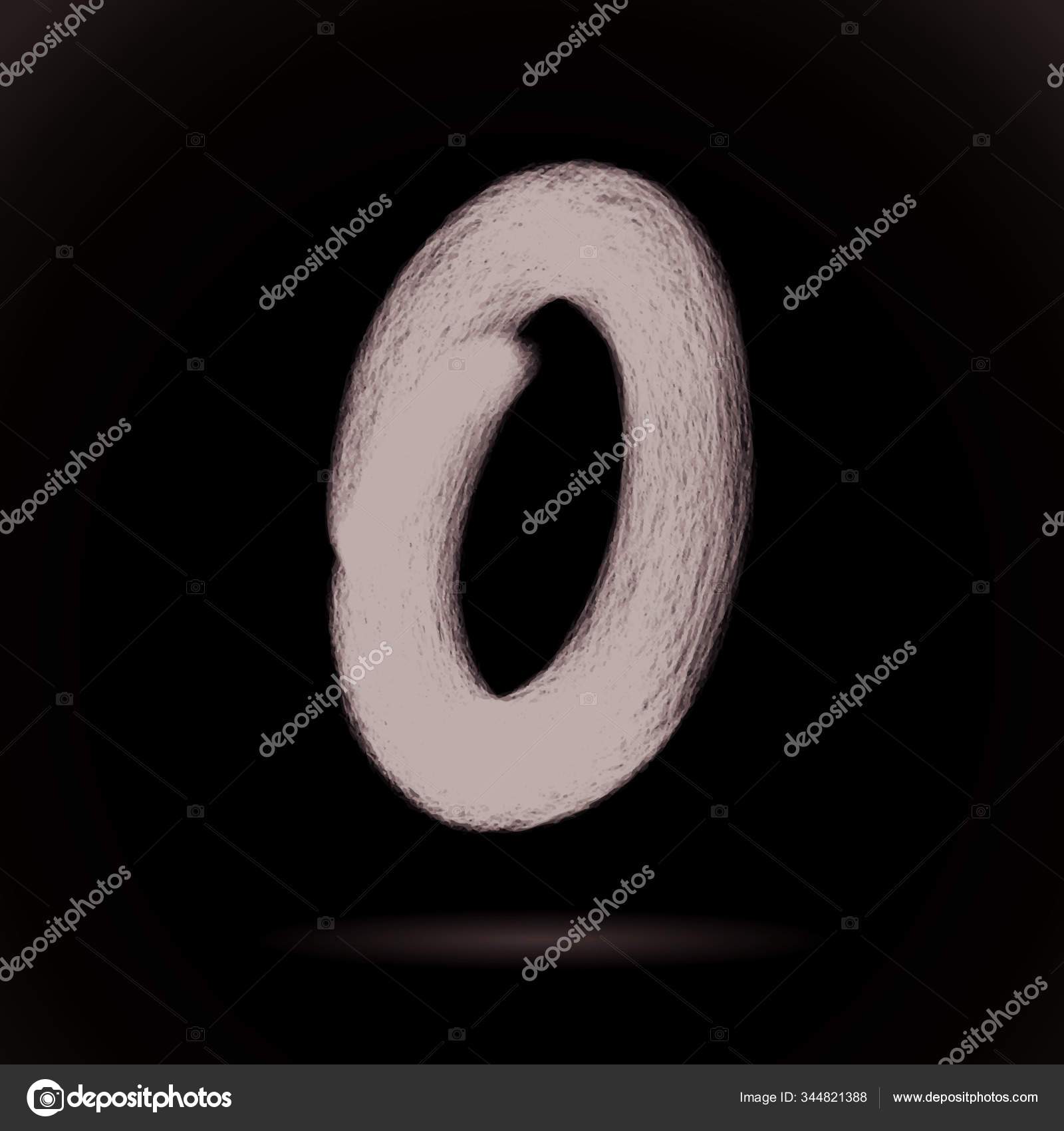 Numbers Zero Written Brush White Background Stock Vector by ©YAYImages ...